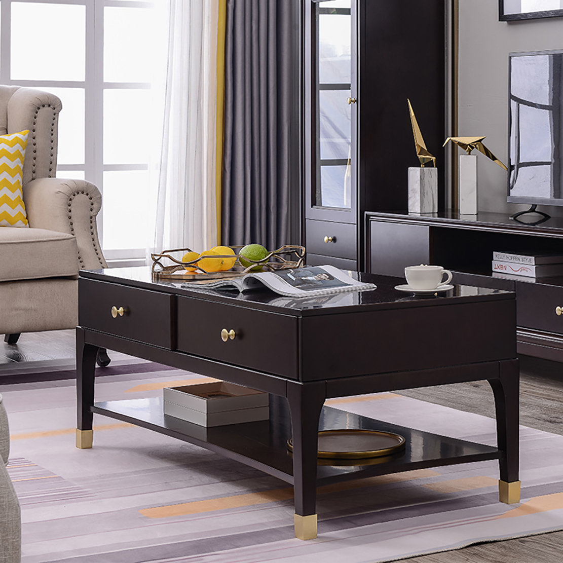 Everly Quinn Light luxury American-style coffee table | Wayfair