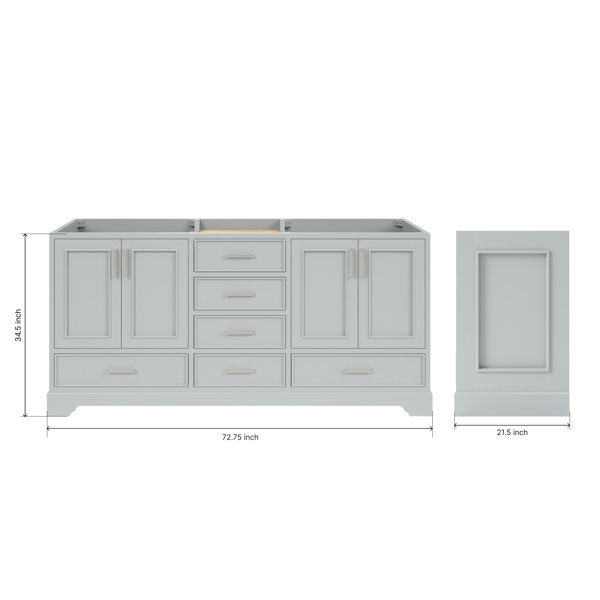 Winston Porter Peightyn 72.75'' Double Bathroom Vanity Base Only ...