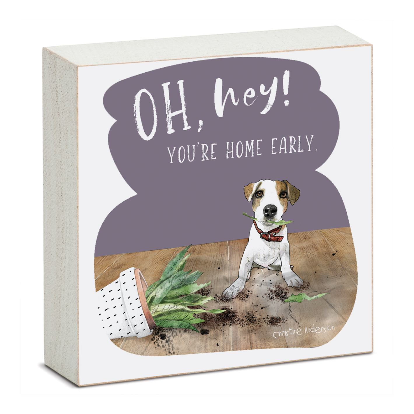 Trinx Jeorgi Home Early Decorative Freestanding Wood Block Sign | Wayfair