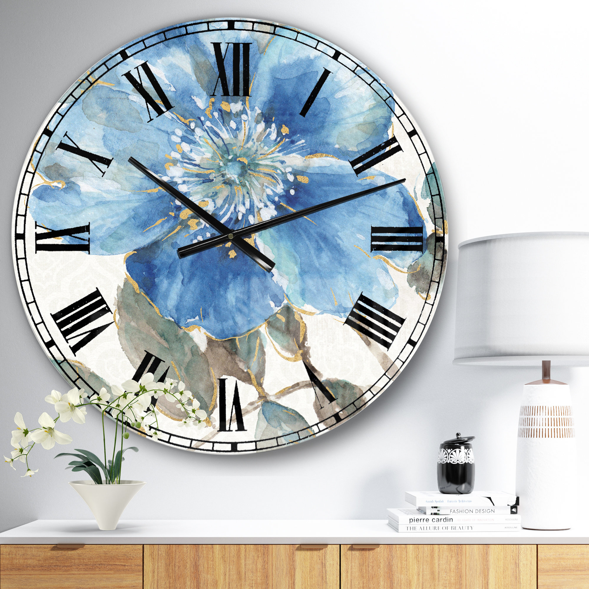 The Twillery Co. Indigold Peonies II - Traditional wall clock & Reviews ...