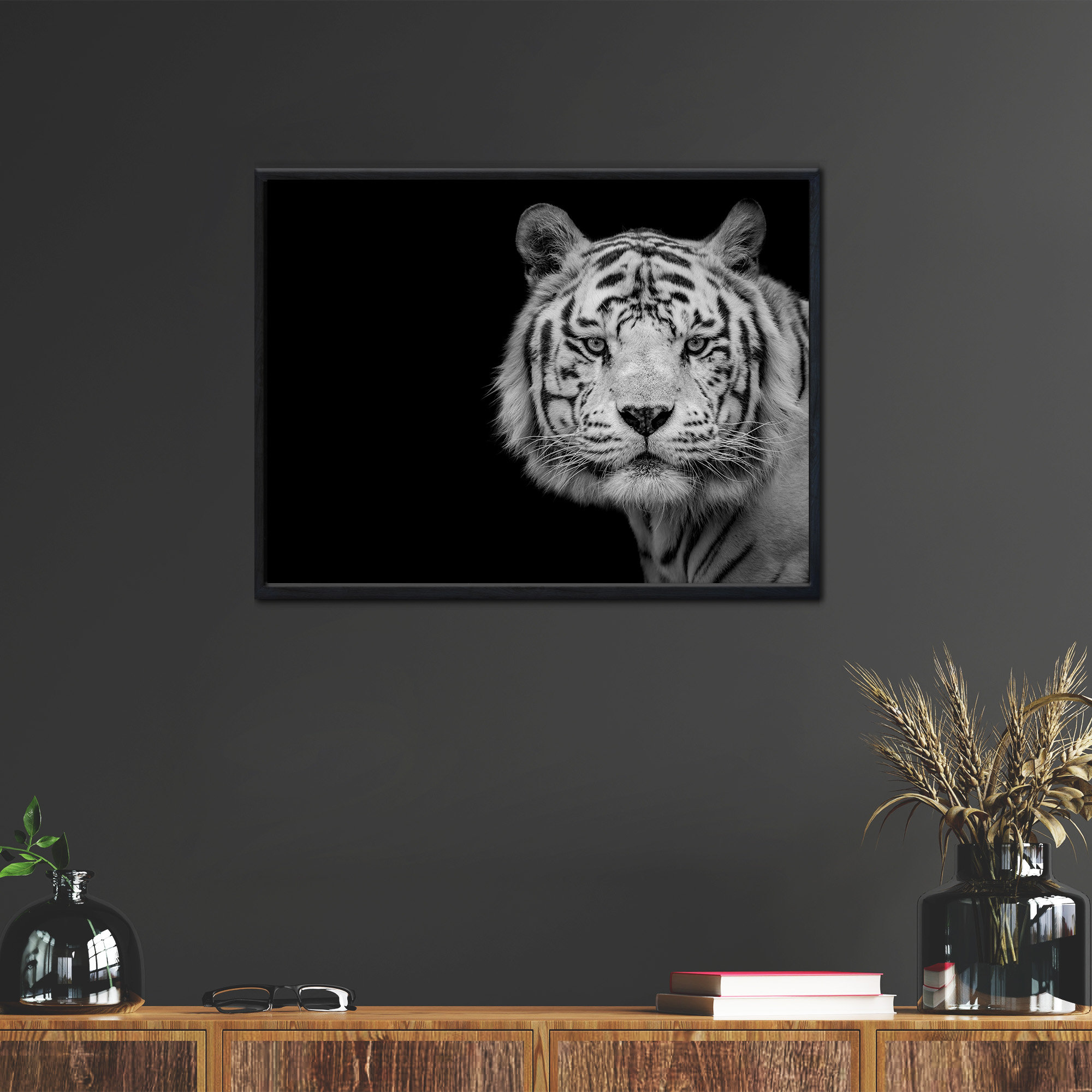 Latitude Run® 'Bengal White Tiger' Framed Print Wall Art By Nauzet Baez ...