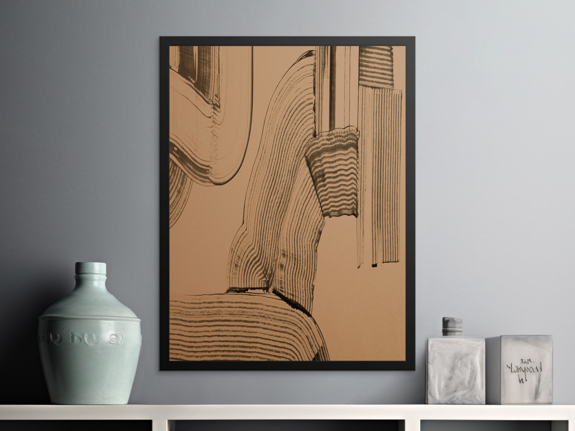 Brayden Studio Abstract Lines Drawing Modern Home Decor Idea Framed ...