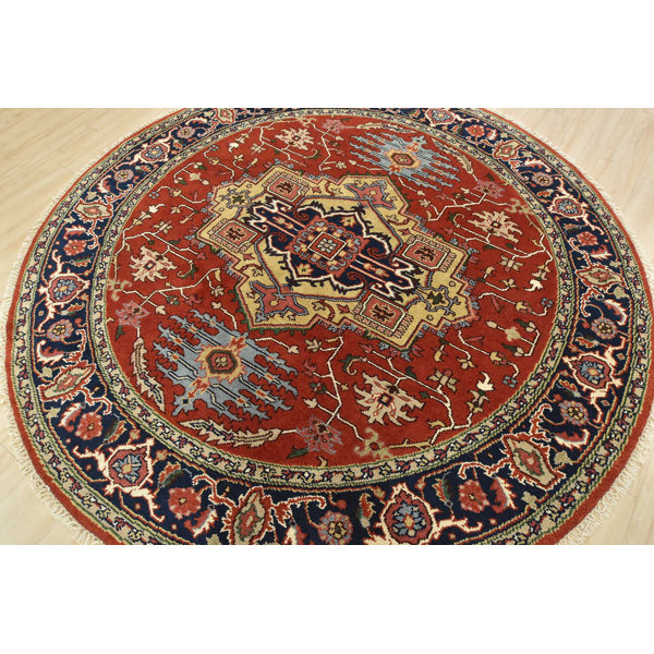 Bungalow Rose One-of-a-Kind 7'11" X 8' Oval Wool Area Rug in Rust ...