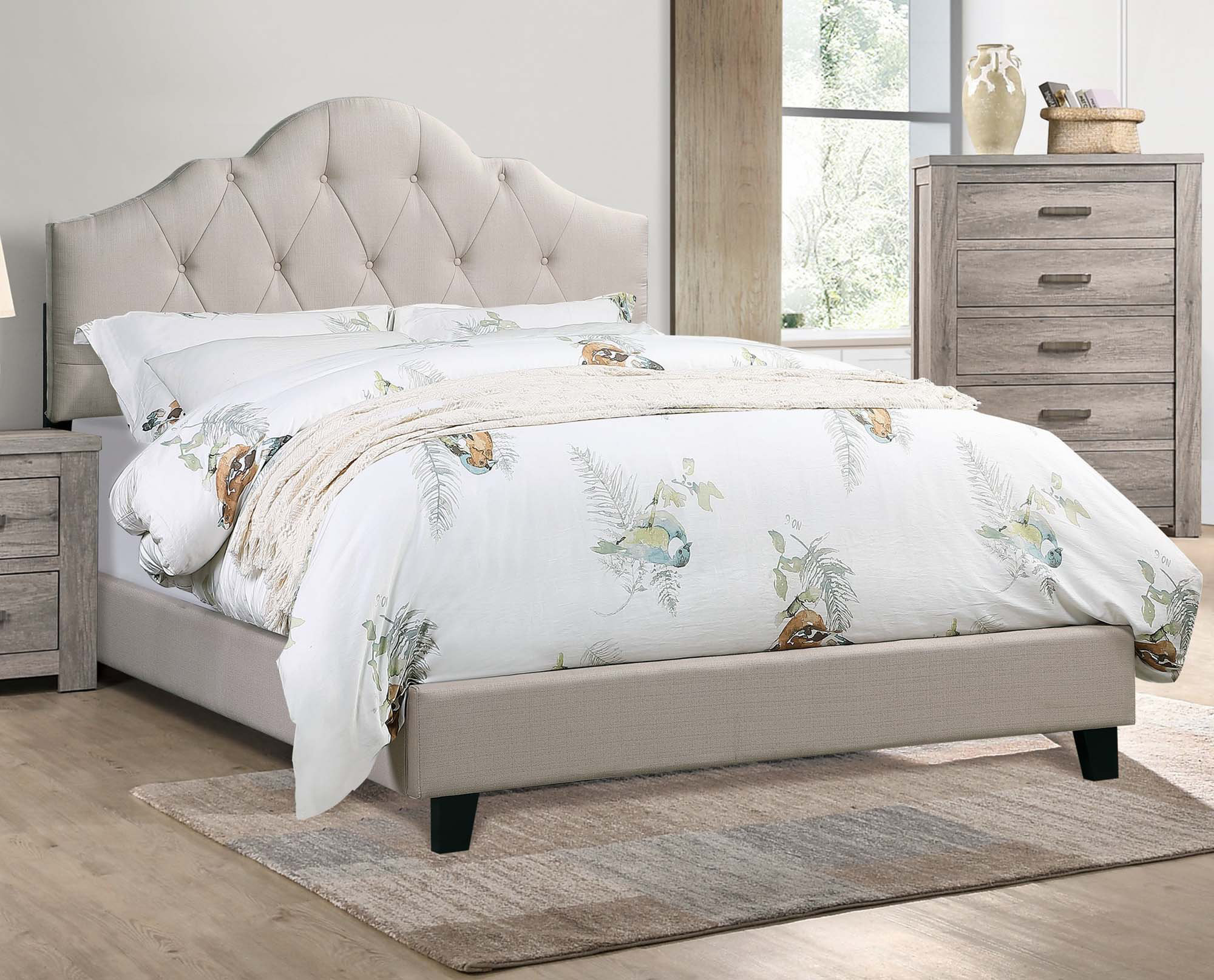 Latitude Run® 1pc Bed Adjustable HB Polyfiber Tufted Upholstered Wooden ...
