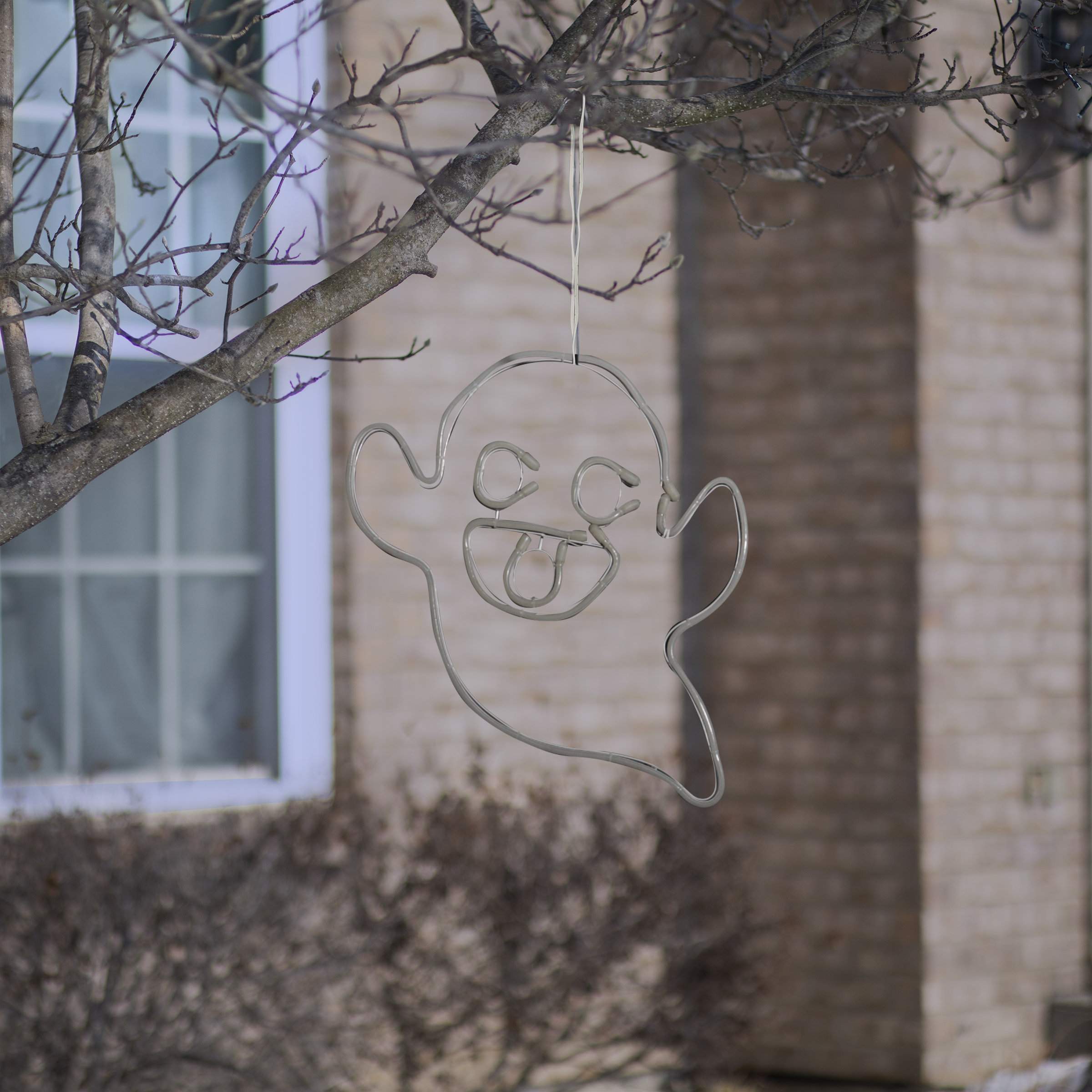 The Holiday Aisle® Neon Tube LED Ghost with Flashing Mouth Hanging ...