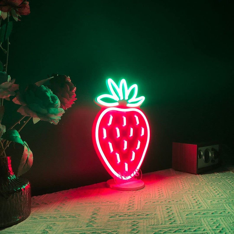 AOOS CUSTOM Strawberry 12" LED Novelty Neon Sign | Wayfair