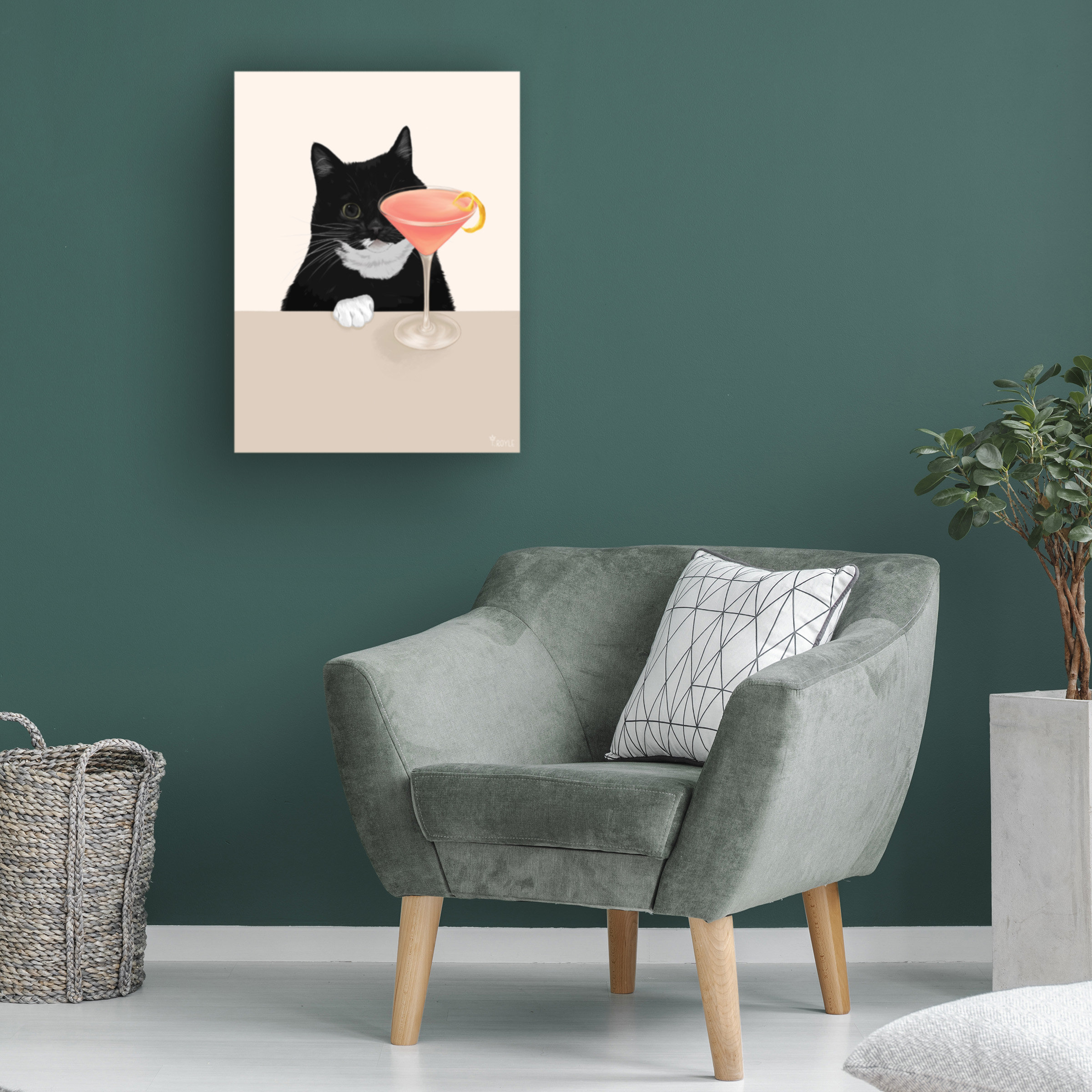 Winston Porter Tara Royle Cosmo Cat Canvas Wall Art WAG37686 | Wayfair