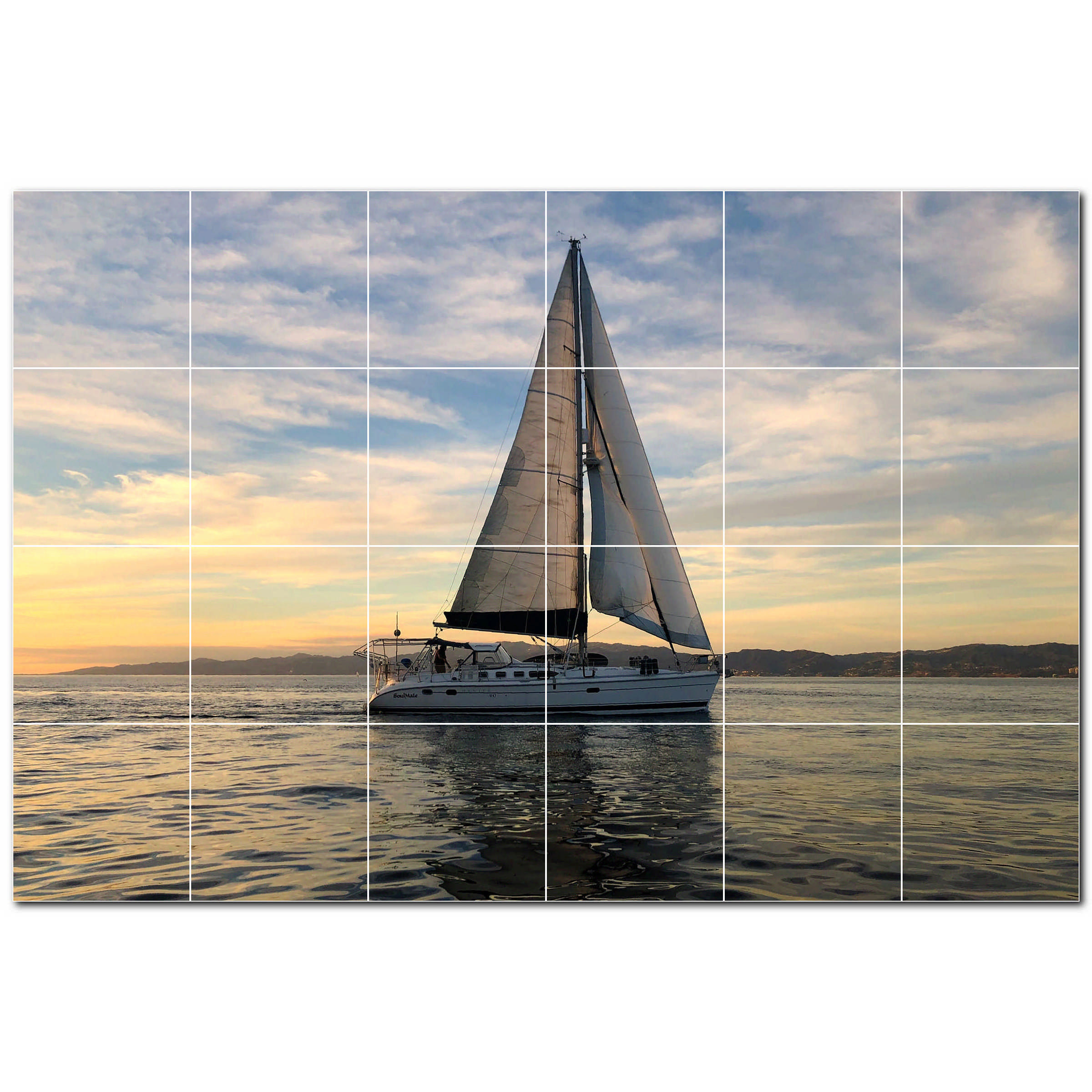 Picture-Tiles.com Boat Photo 6'' x 6'' Satin Ceramic Decorative Mural ...