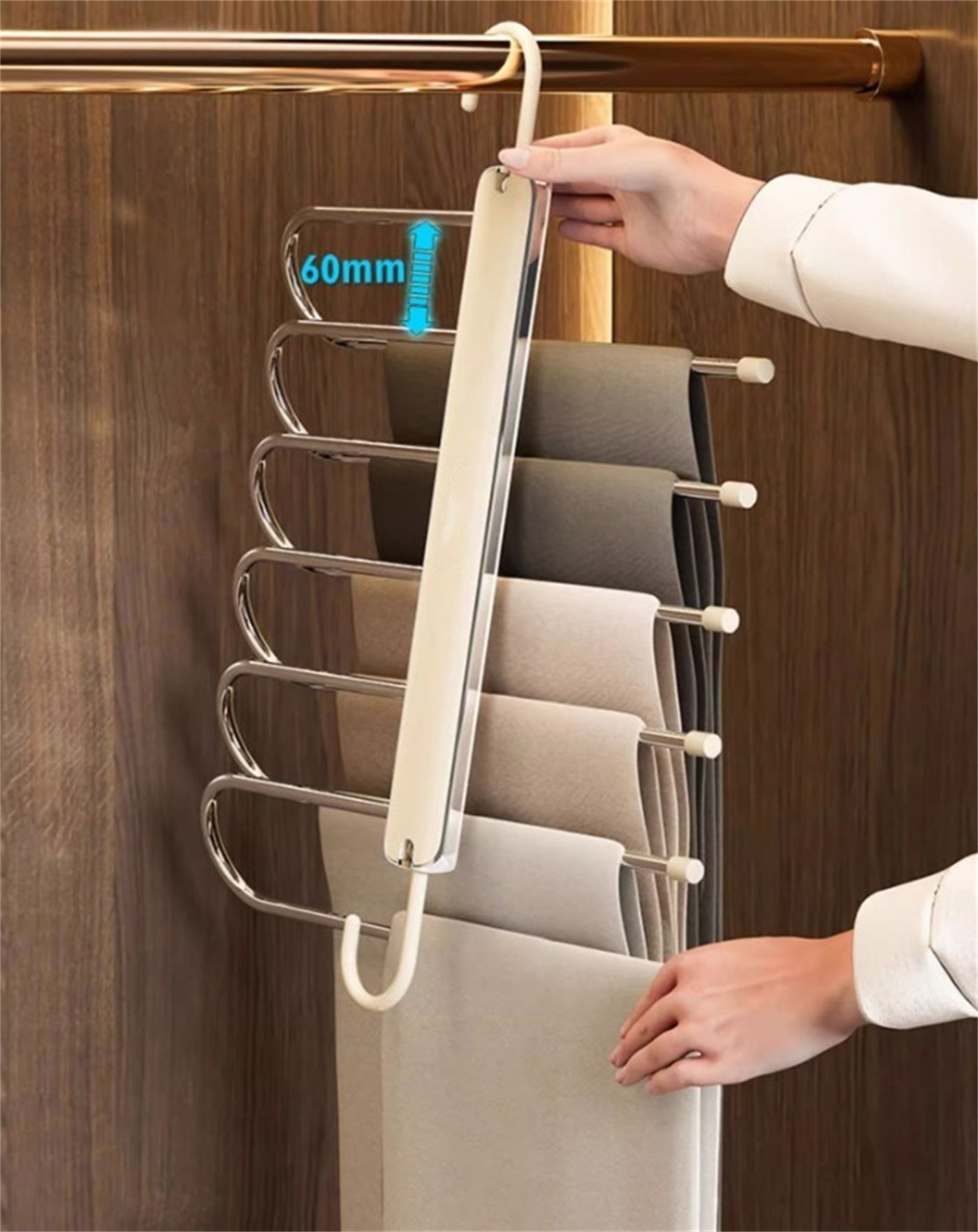 Rebrilliant Foldable Stainless Steel Pants Hanger | Wayfair