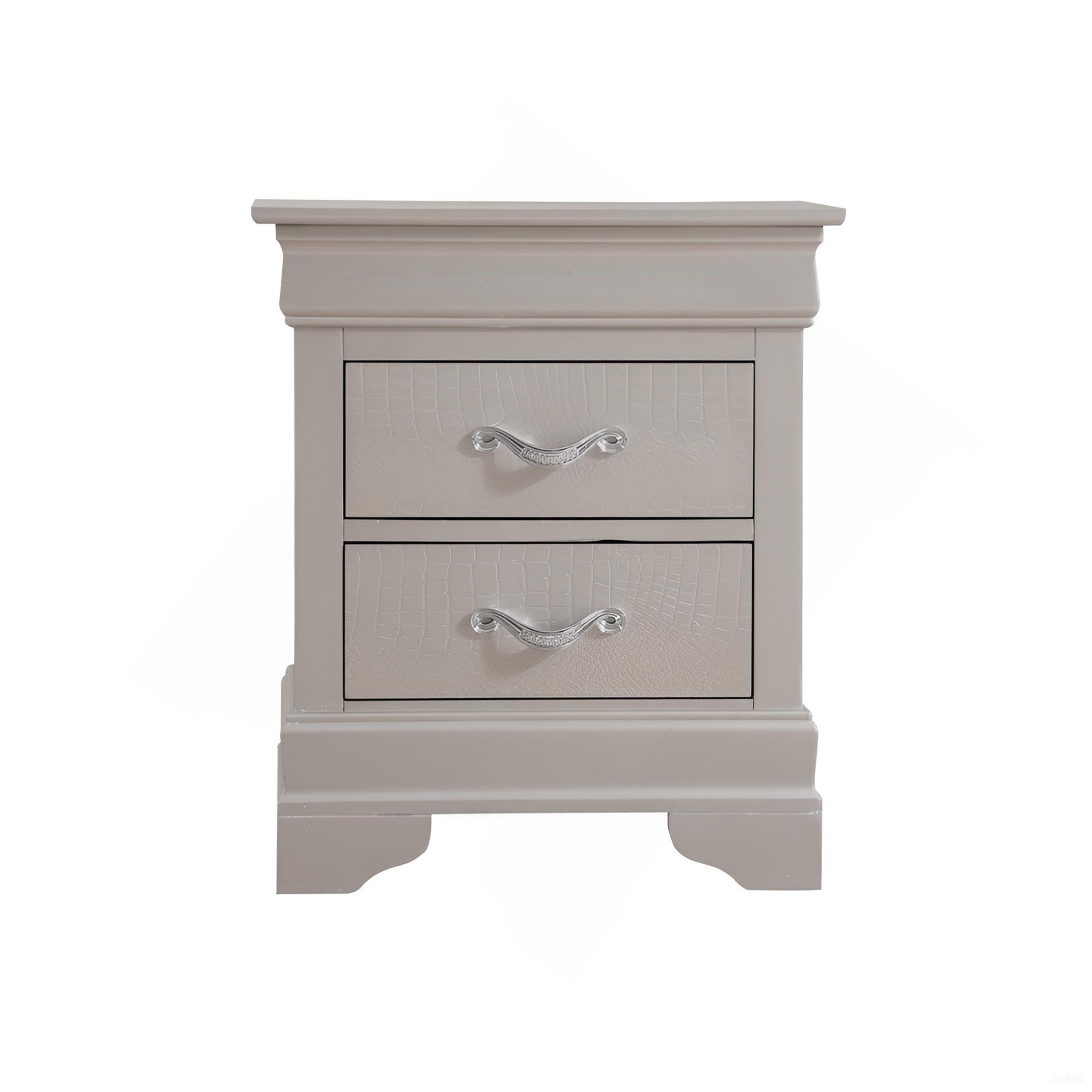 Red Barrel Studio® Sleek Metallic Nightstand With Drawers | Wayfair