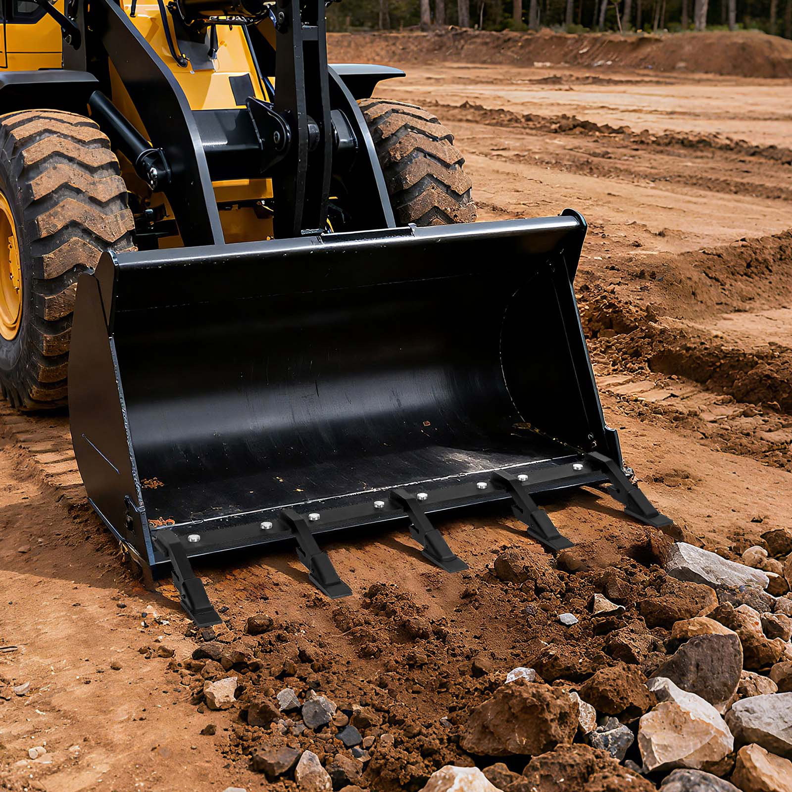 17 Stories Bucket Tooth Bar, 46 in Heavy Duty 5 Teeth Tractor Bucket ...