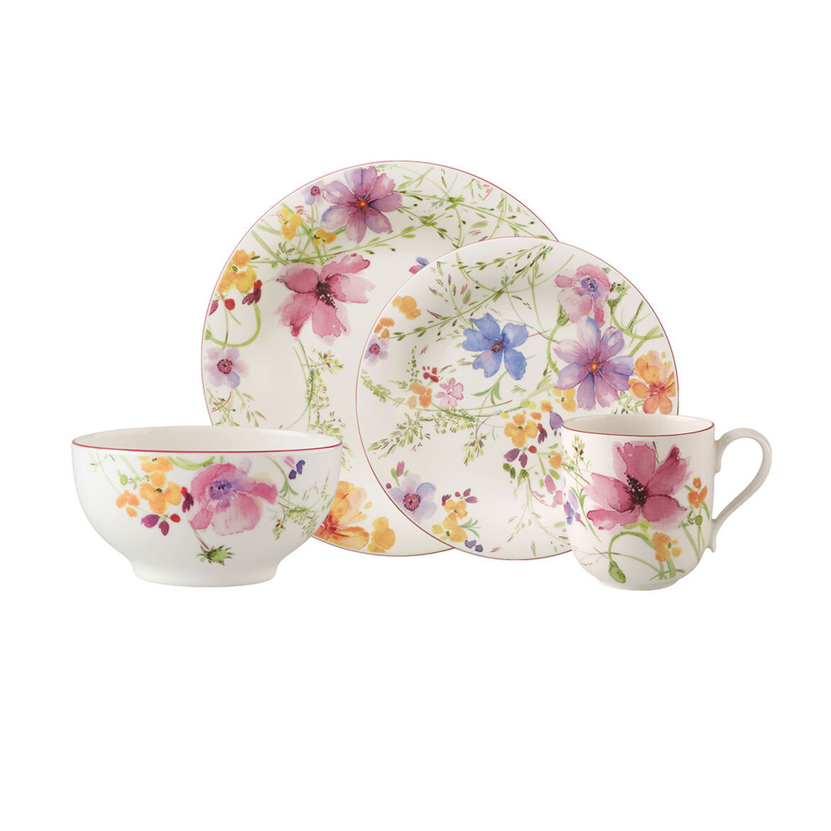 Villeroy & Boch Mariefleur 4 Piece Place Setting, Floral | Perigold
