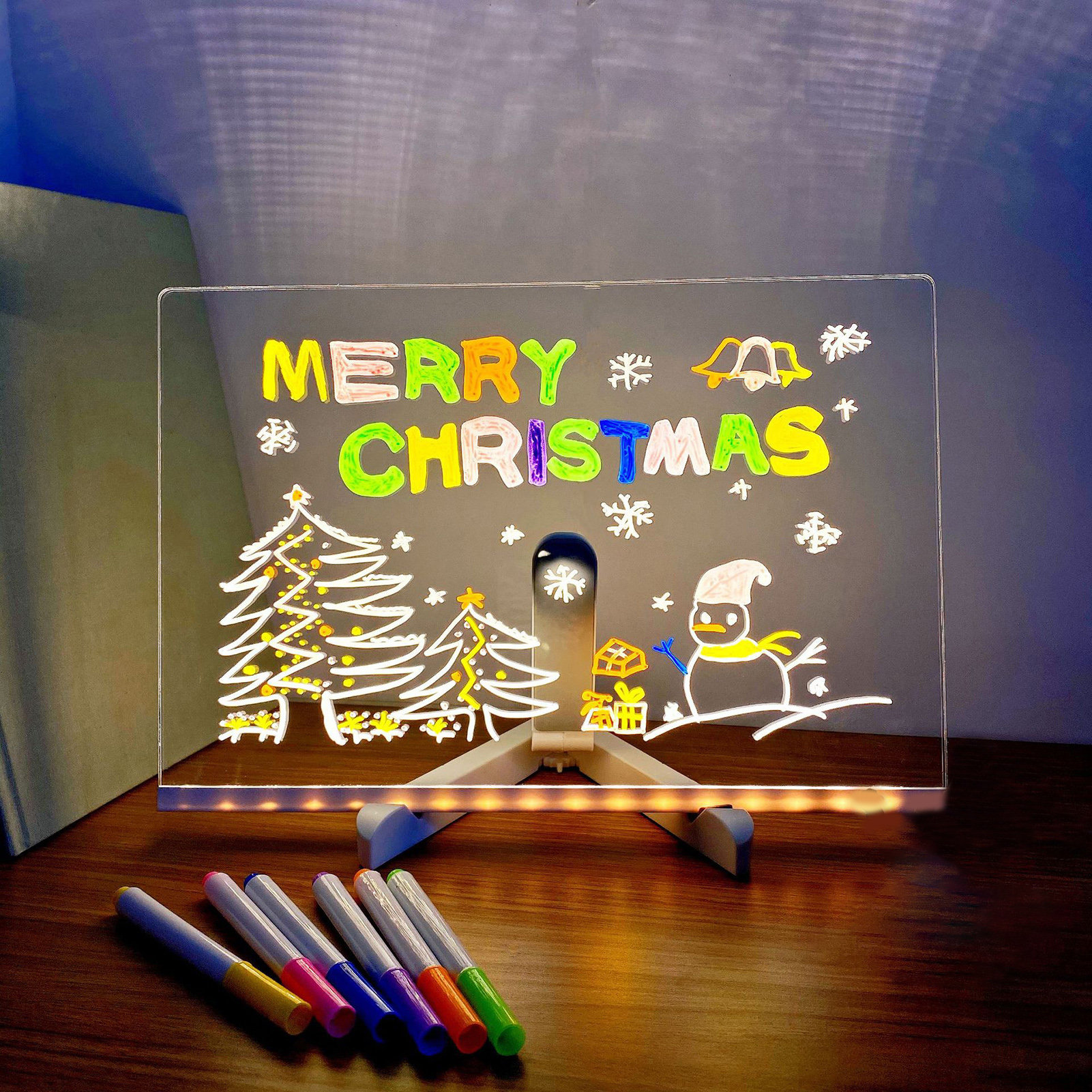 Wrought Studio™ LED Note Board Glowing Acrylic Letter Dry-Erase Board ...