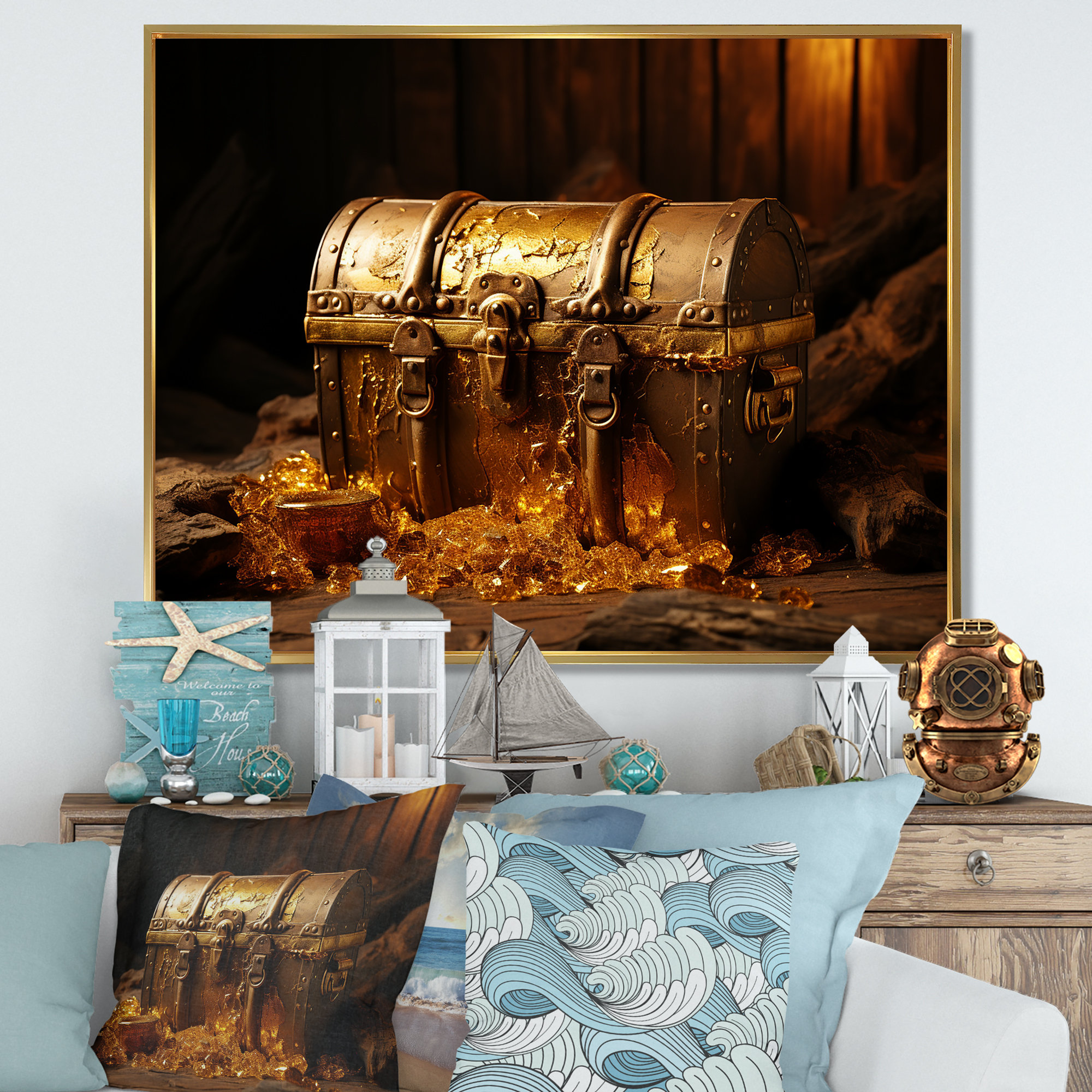Charlton Home® Pirates Gold treasure 1 - Pirate Canvas Prints | Wayfair
