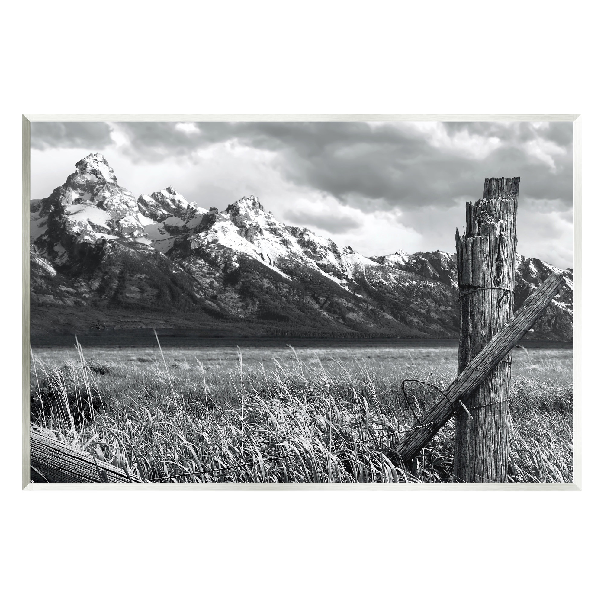 Stupell Industries Grassland Fence On Canvas by Steve Toole Print | Wayfair