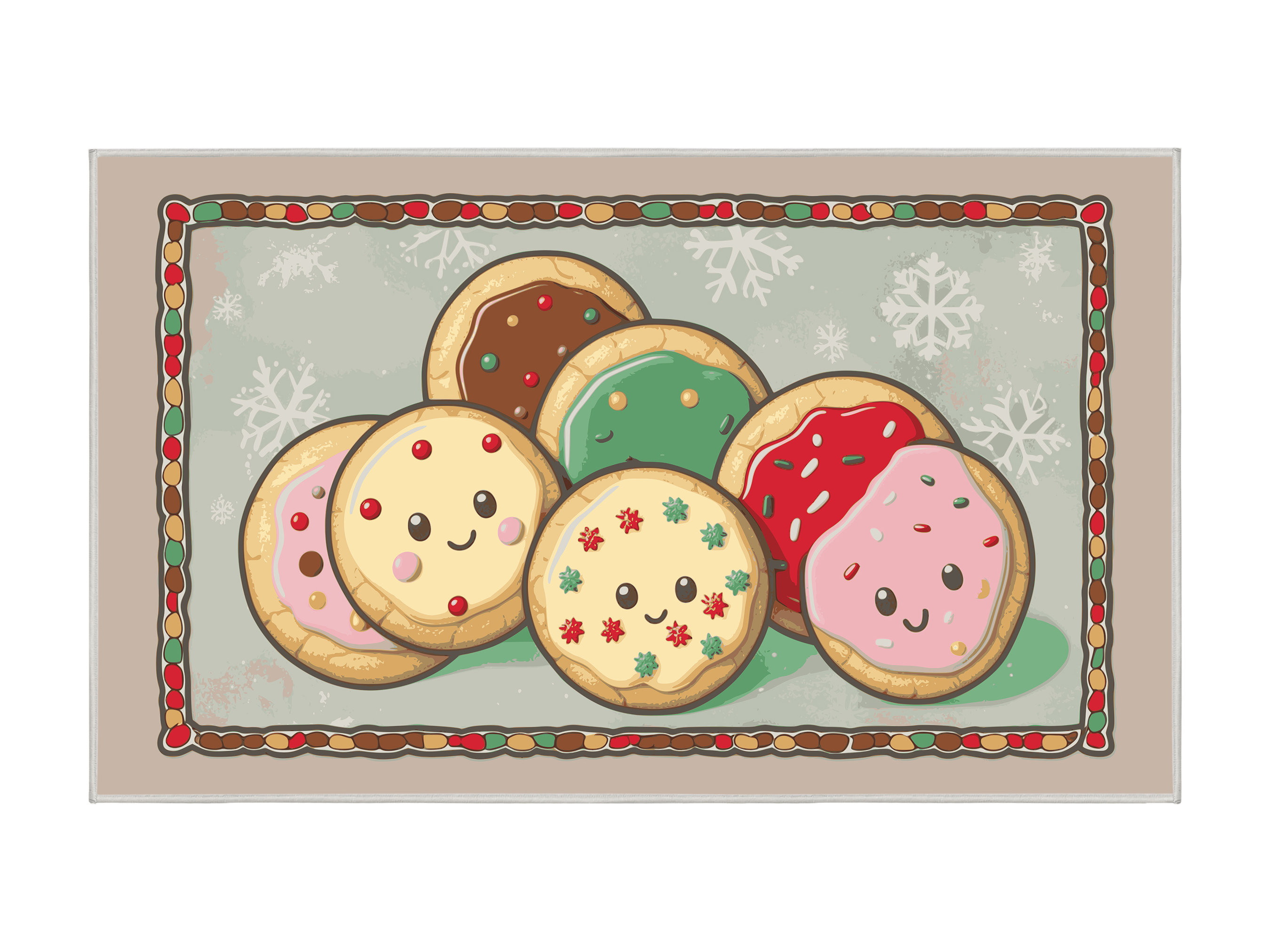 The Holiday Aisle® Washable Cookies Holiday Rug | Wayfair