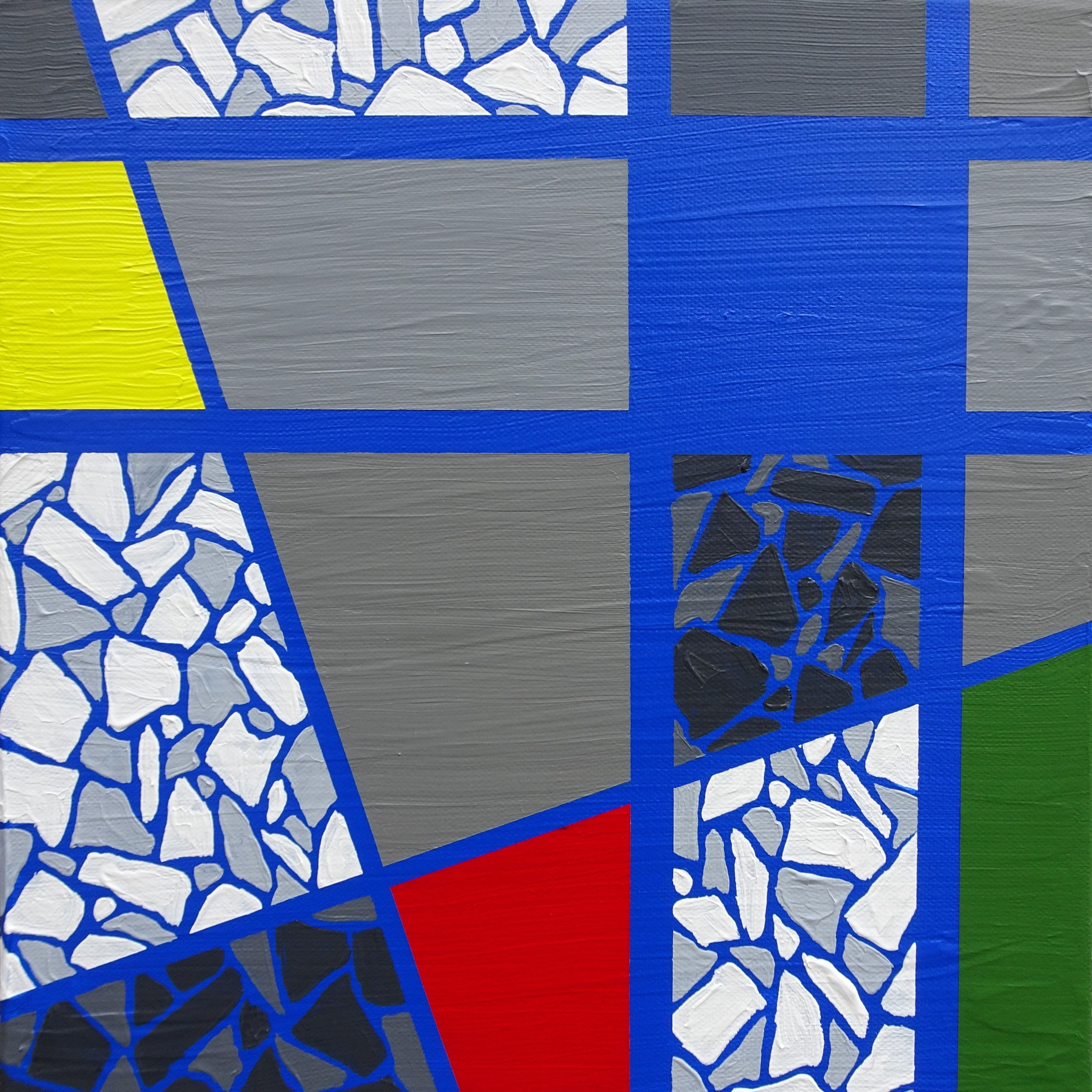 Wrought Studio Anginette " Mosaic Colour Grid-Cobalt Blue On Cobalt ...