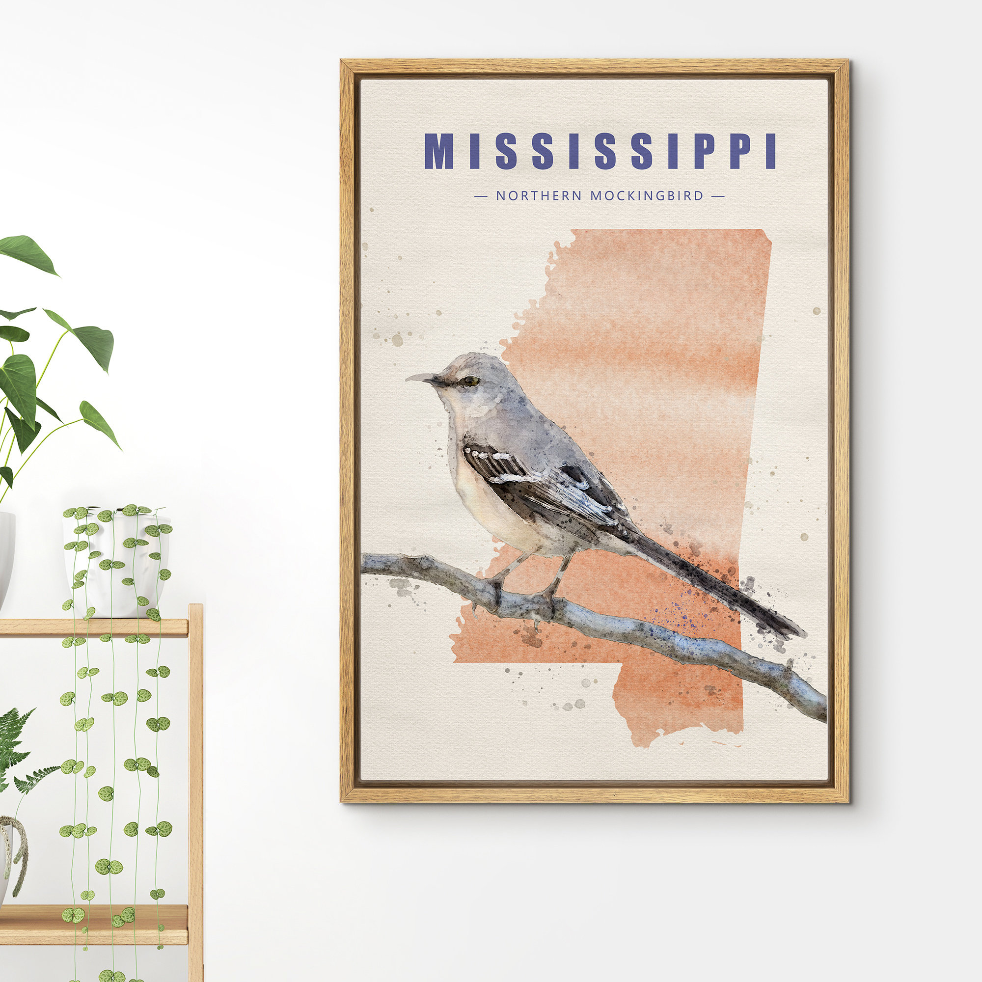 IDEA4WALL Mississippi Gray Northern Mockingbird Bird | Wayfair