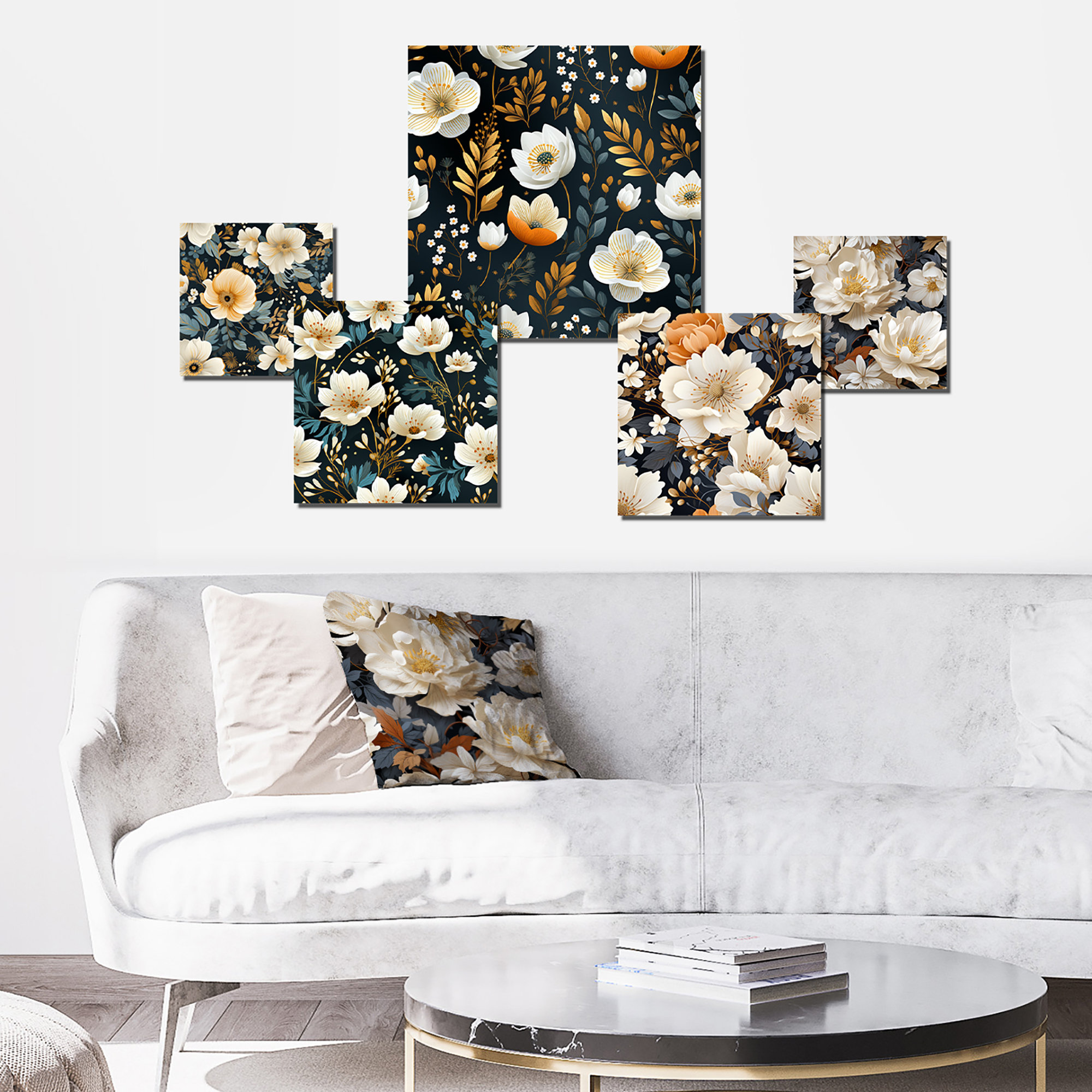 Design Art Begonia Cottage Collage I - Floral Wall Art Set Of 5 | Wayfair