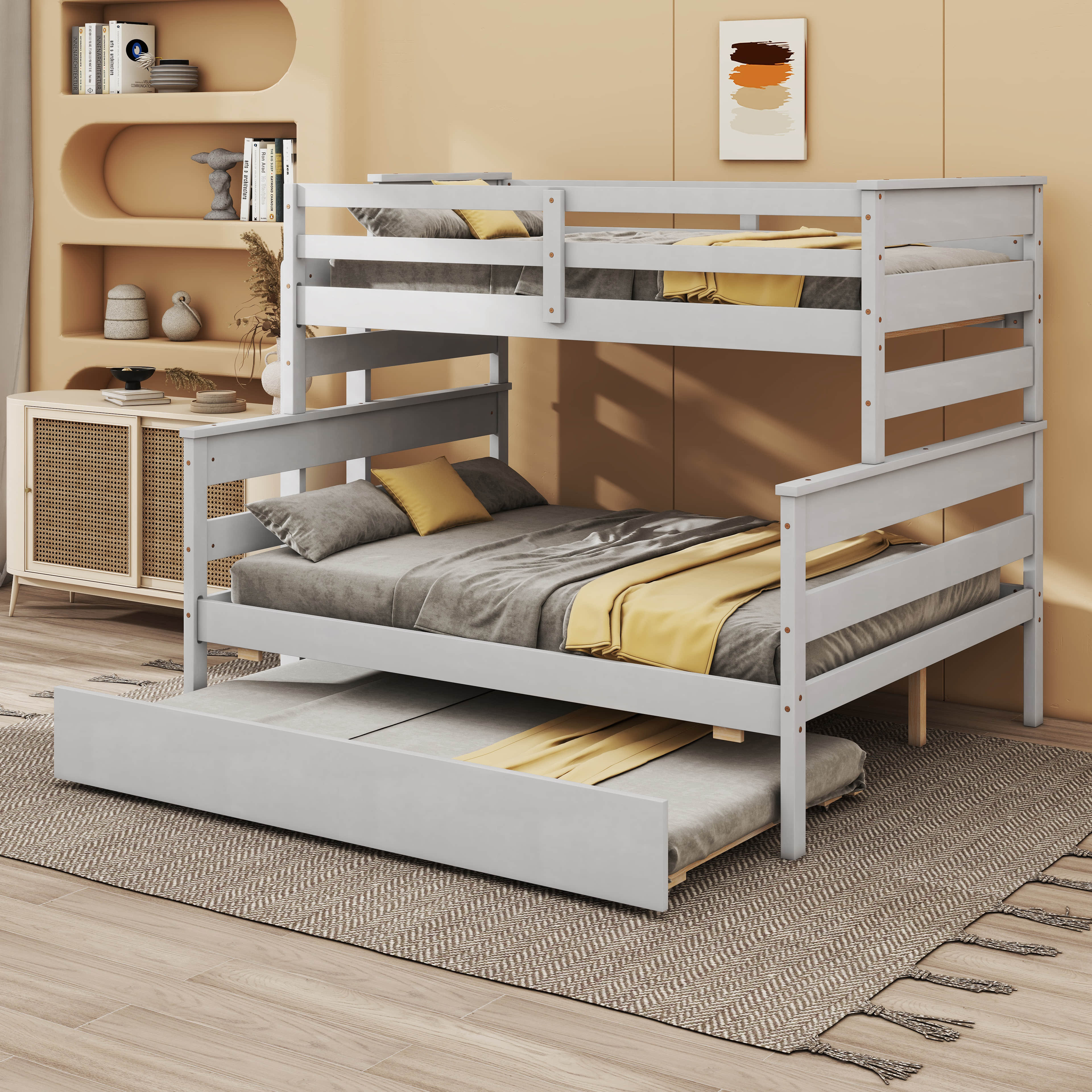 Harriet Bee Jelesa Kids Twin Over Full Bunk Bed with Trundle | Wayfair