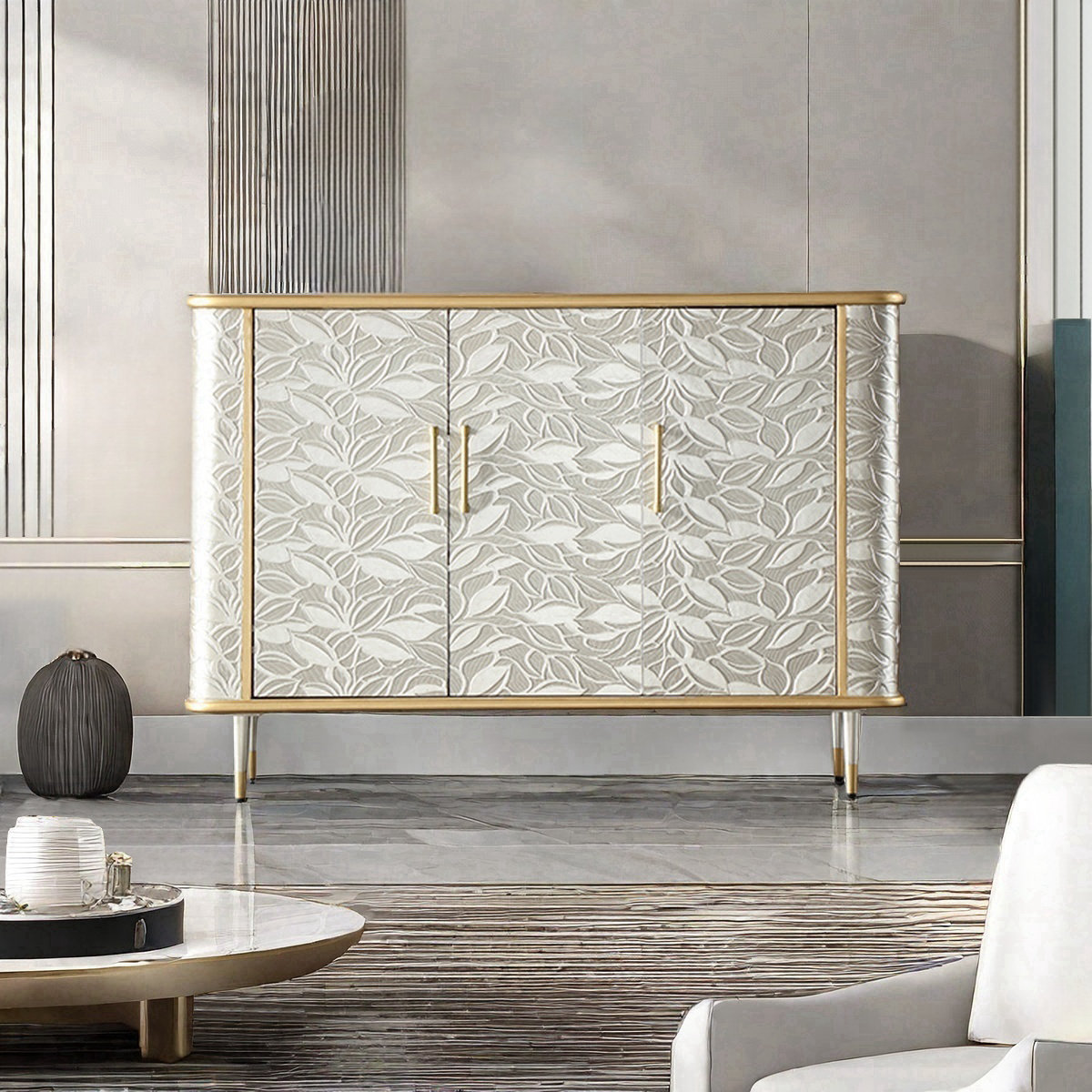 Vivid Space Creation Simple Light Luxury Multi-functional Decor Cabinet ...