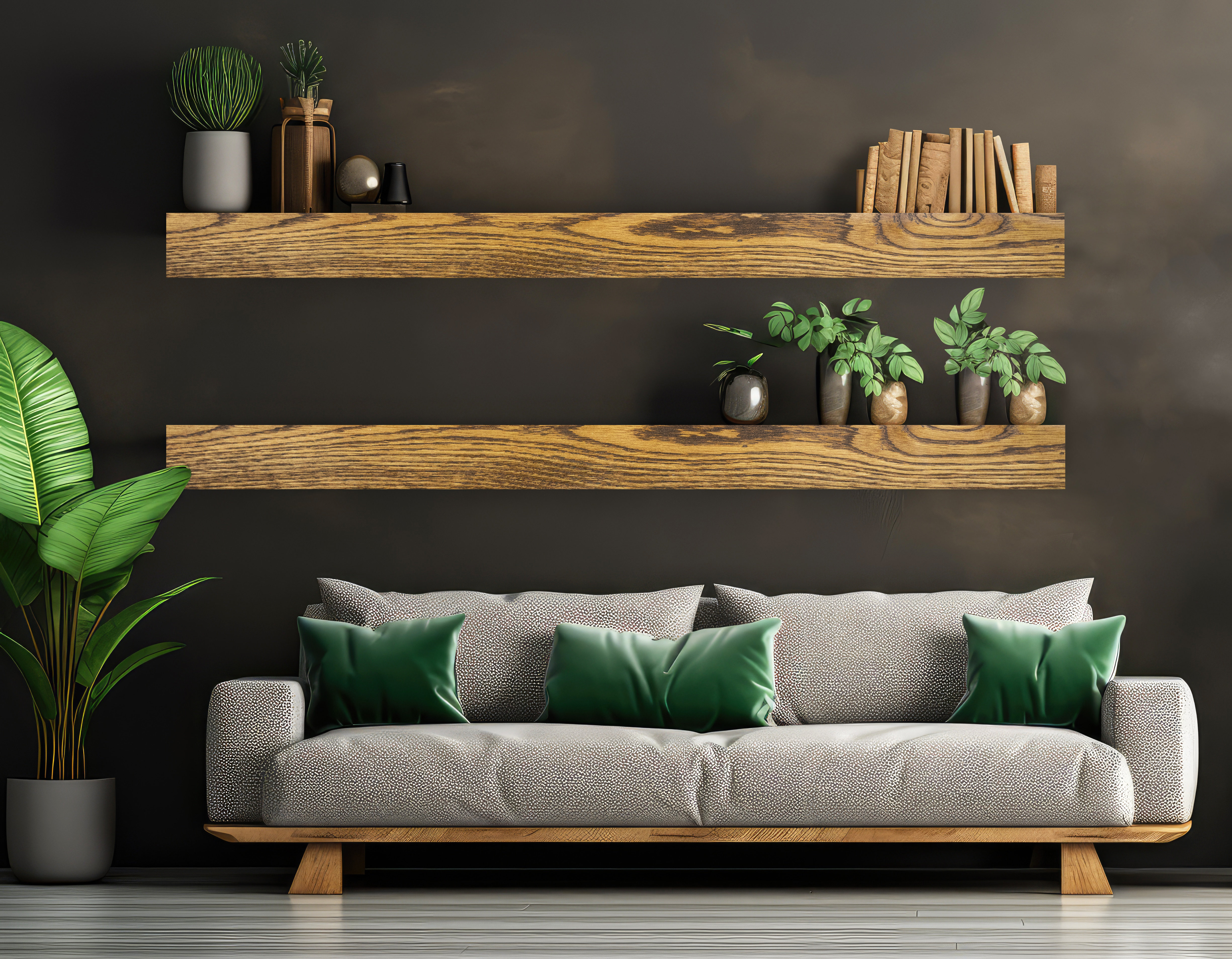 Rayne Mirrors Emerald Lee 2 Piece Oak Floating Shelf | Wayfair