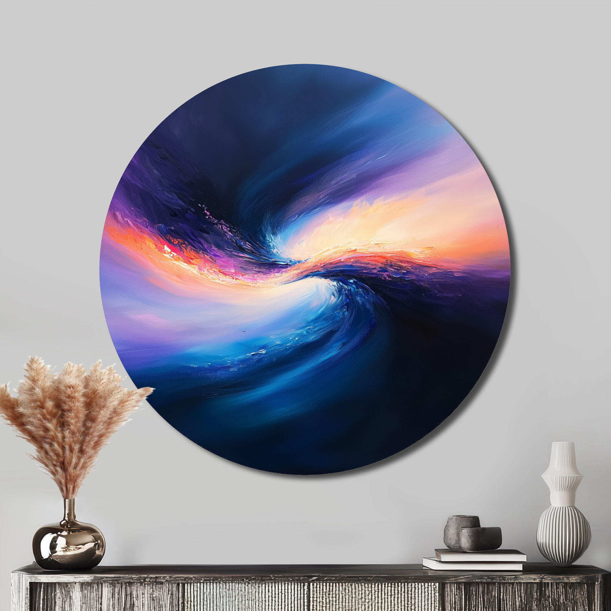 Ivy Bronx Purple Galactic Vortex Space - Abstract Cosmic Metal Wall Art ...