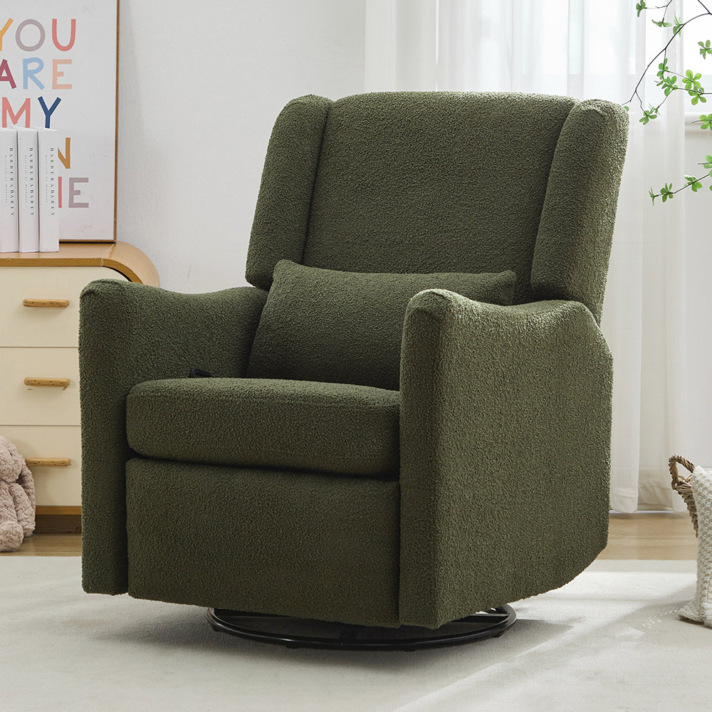 Latitude Run® Wingback Swivel Rocker Recliner Chair, Glider for Nursery ...