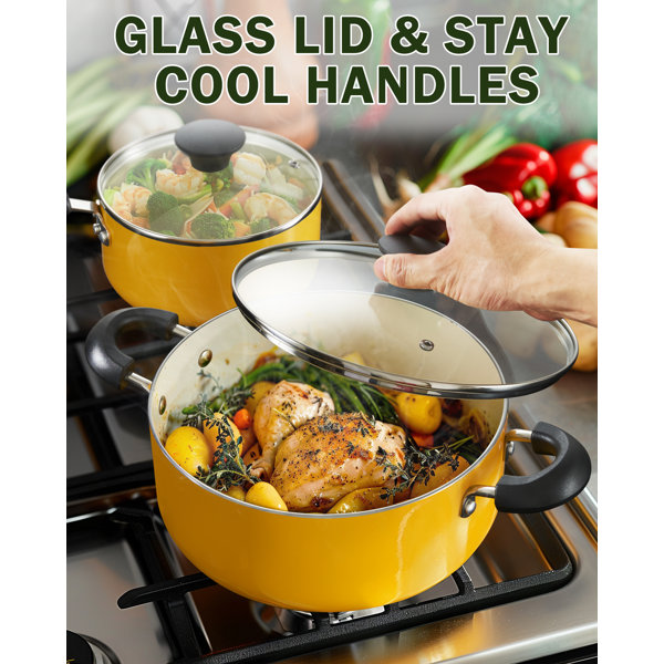 Cook N Home Pots And Pans Set Nonstick, 10-piece Ceramic Kitchen ...