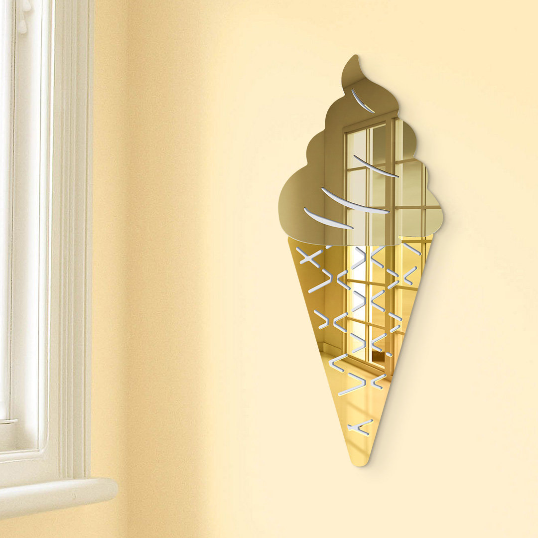 Zoomie Kids Tryphosa Ice Cream Cone Acrylic Mirror Wall Art Decor ...