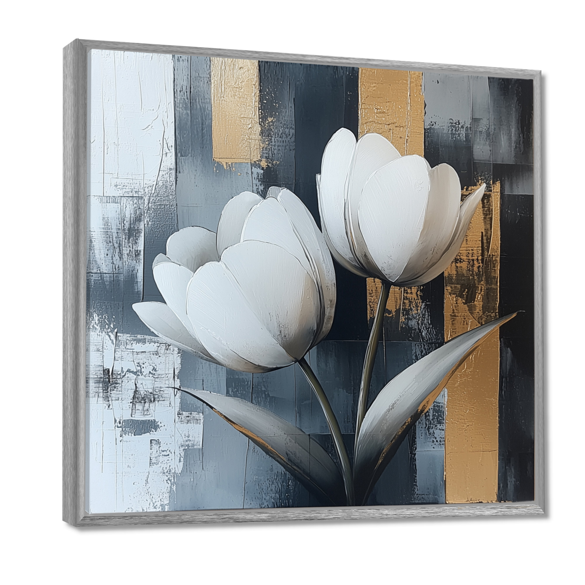 Winston Porter Geometric Golden Tulips Shapes Pure Form I - Tulips Wall ...