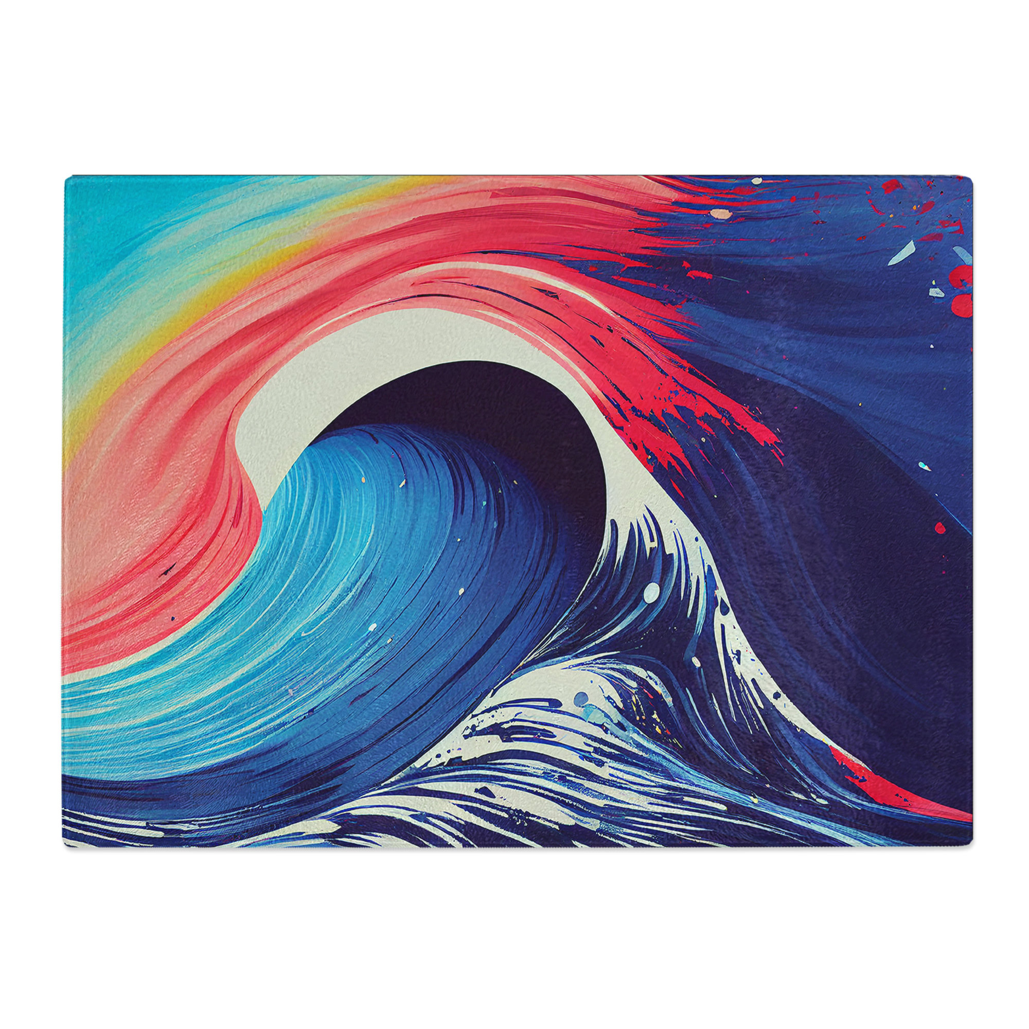 Metro Lane Paint Splash Ocean Wave Vol.3 Abstract Glass Chopping Board ...