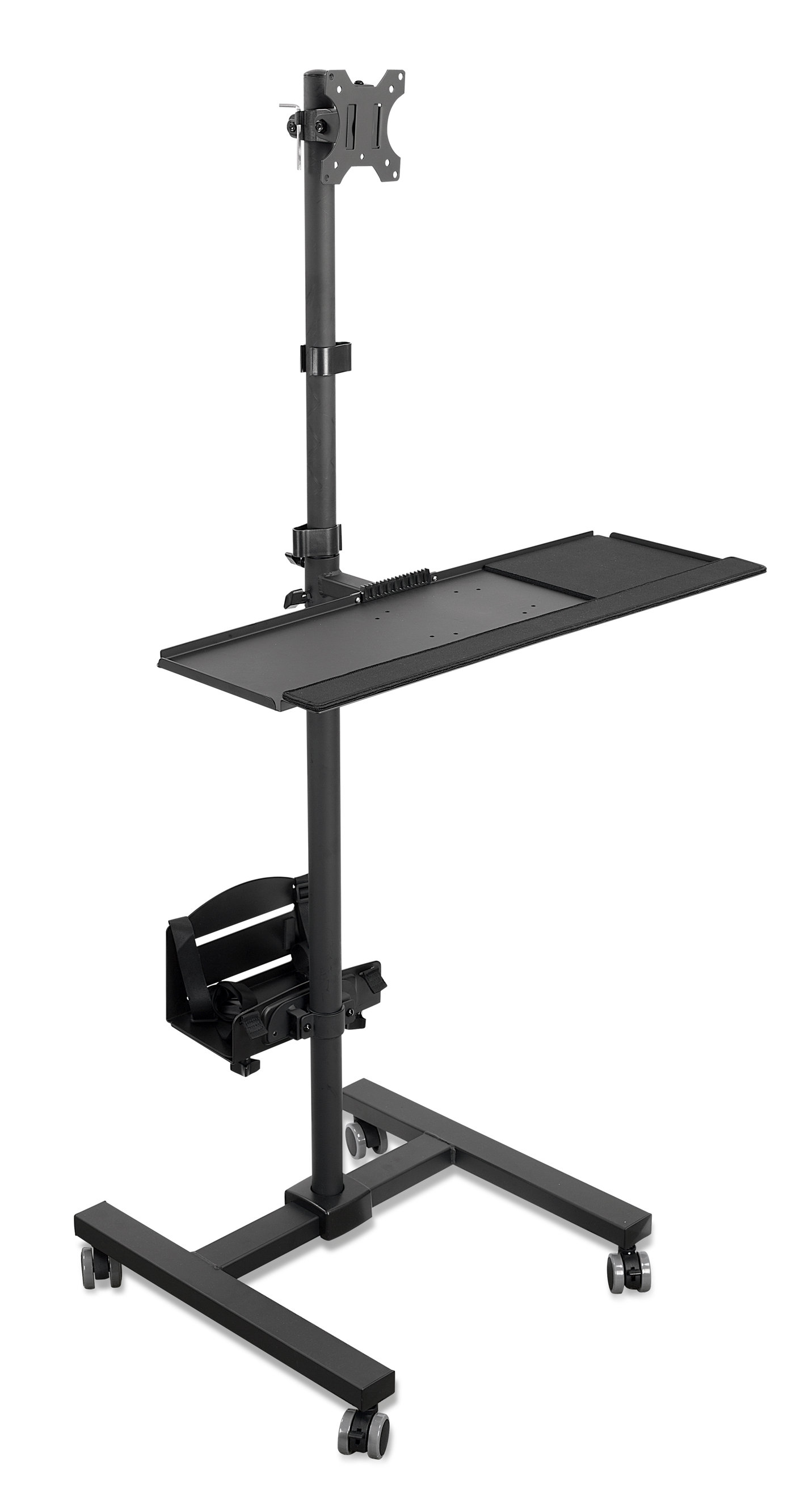 Mount-It! Height Adjustable Rolling Computer Cart, Workstation with ...