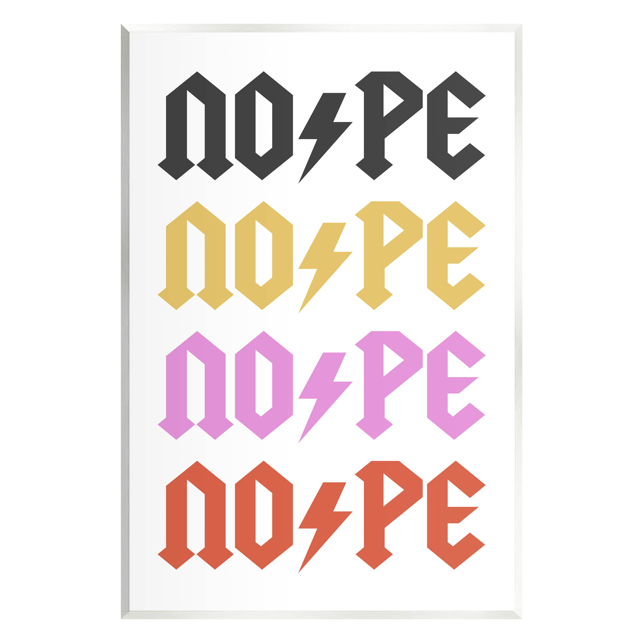 Stupell Industries Nope Thunder Bold Symbol Phrase Framed by House of ...