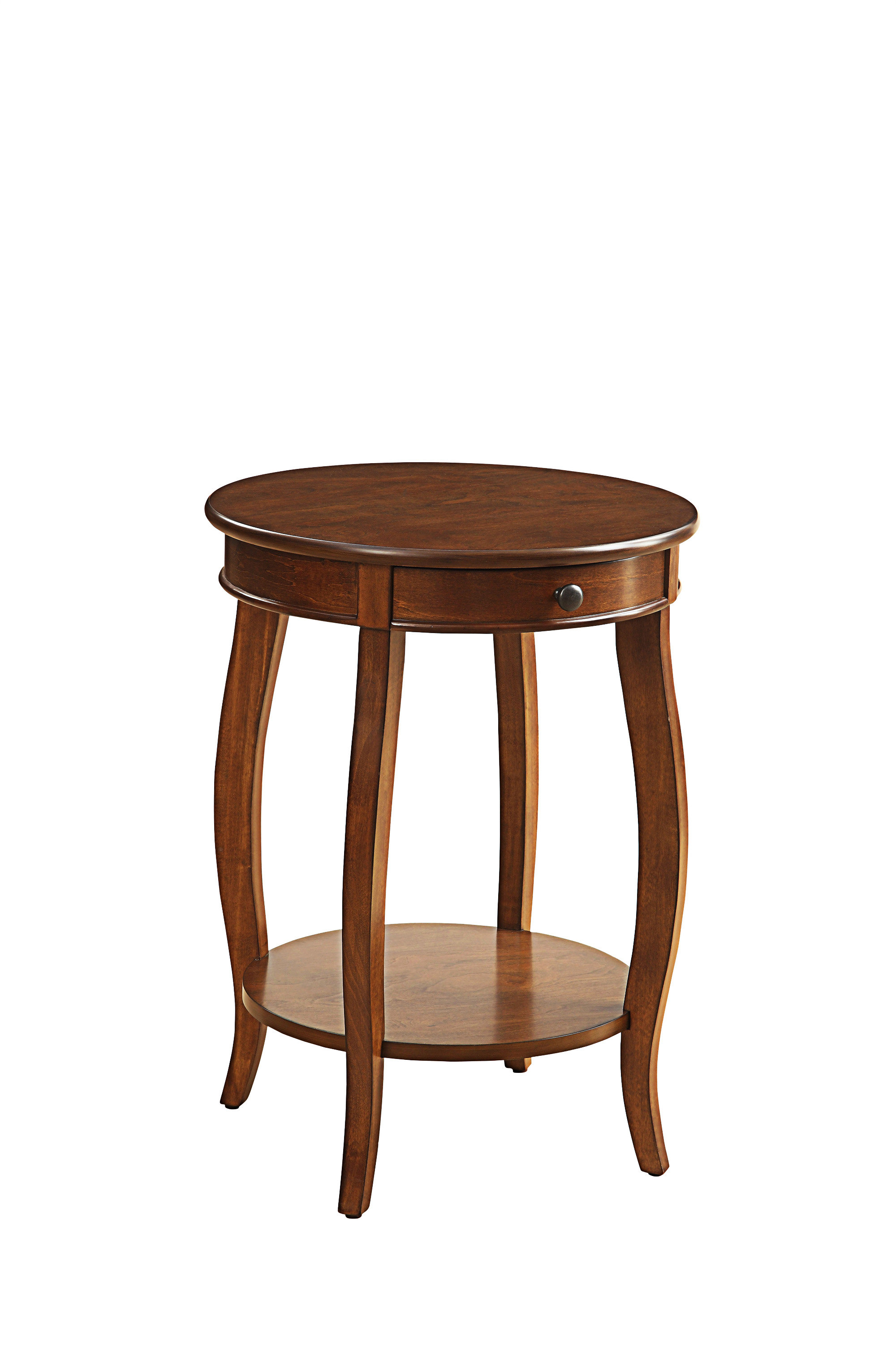 Winston Porter Alysa Walnut Finish Accent Table | Wayfair