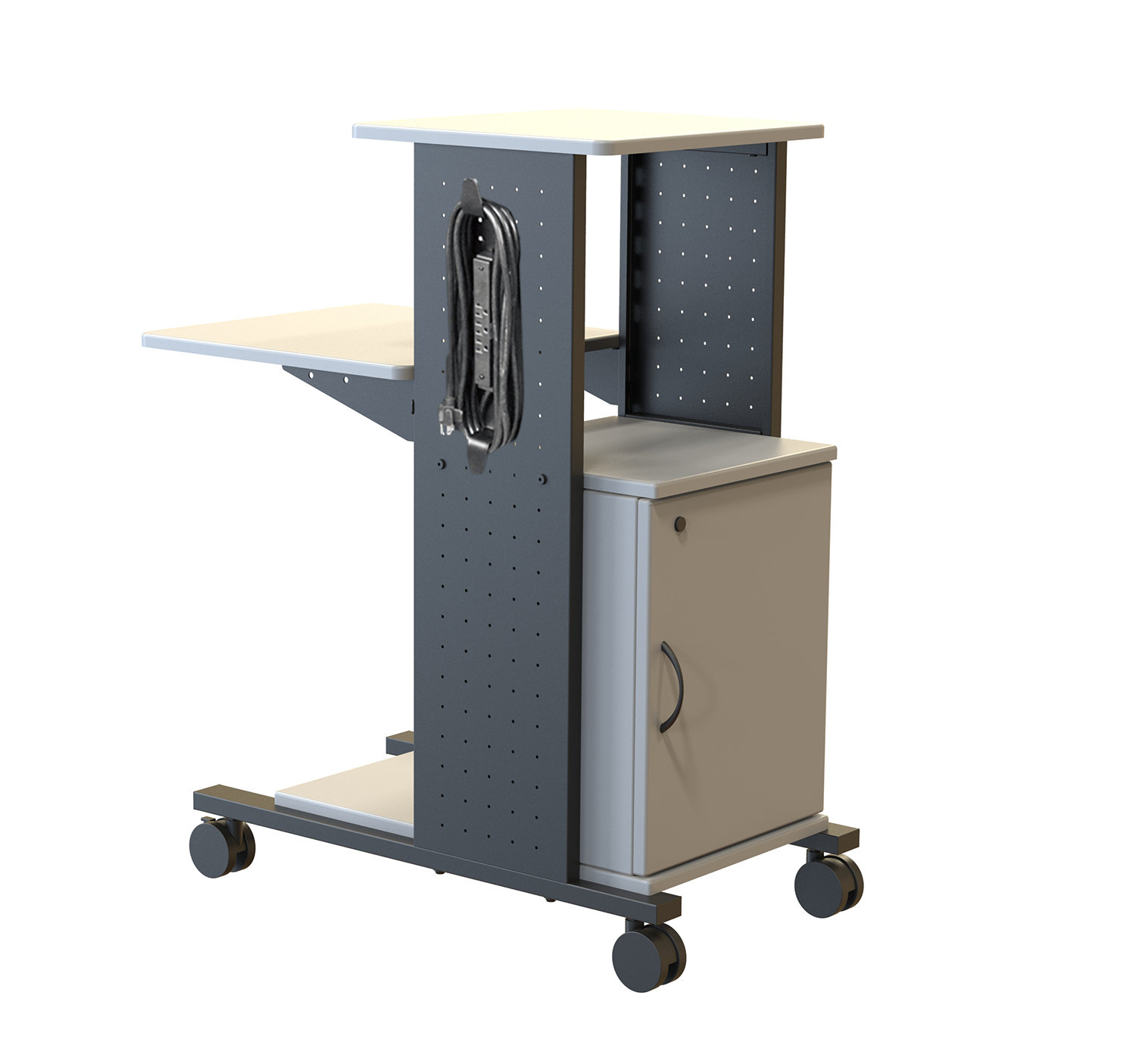 Luxor WorkplaceEssentials 4-Shelf Mobile Presentation Station AV Cart ...