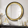Mercer41 Lymansville Round Ornate Floating Mirror with Metal Frame ...