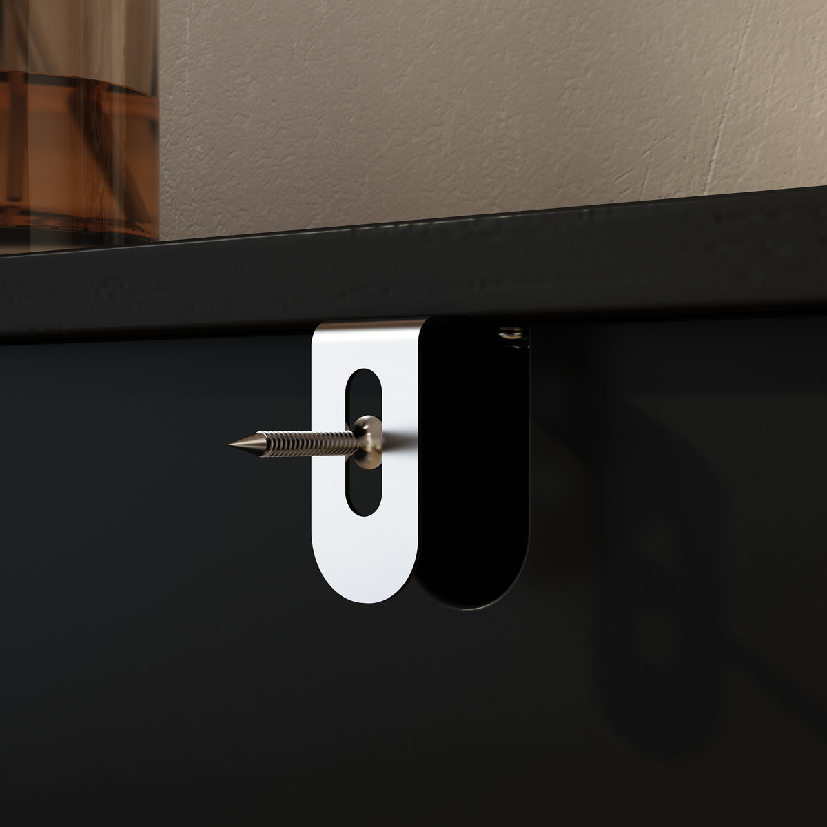 Ebern Designs Modern Wave-Pattern Black Sideboard With Spacious Storage ...