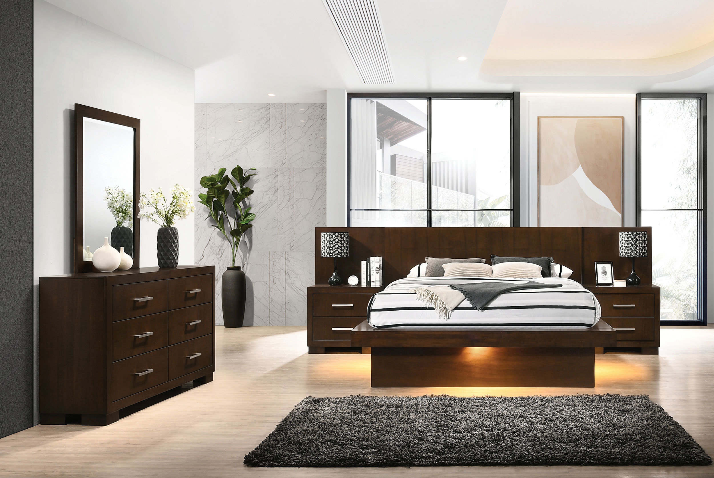 Latitude Run® Latoni Luxury Build - Latoni 5-Piece LED Bedroom Set ...