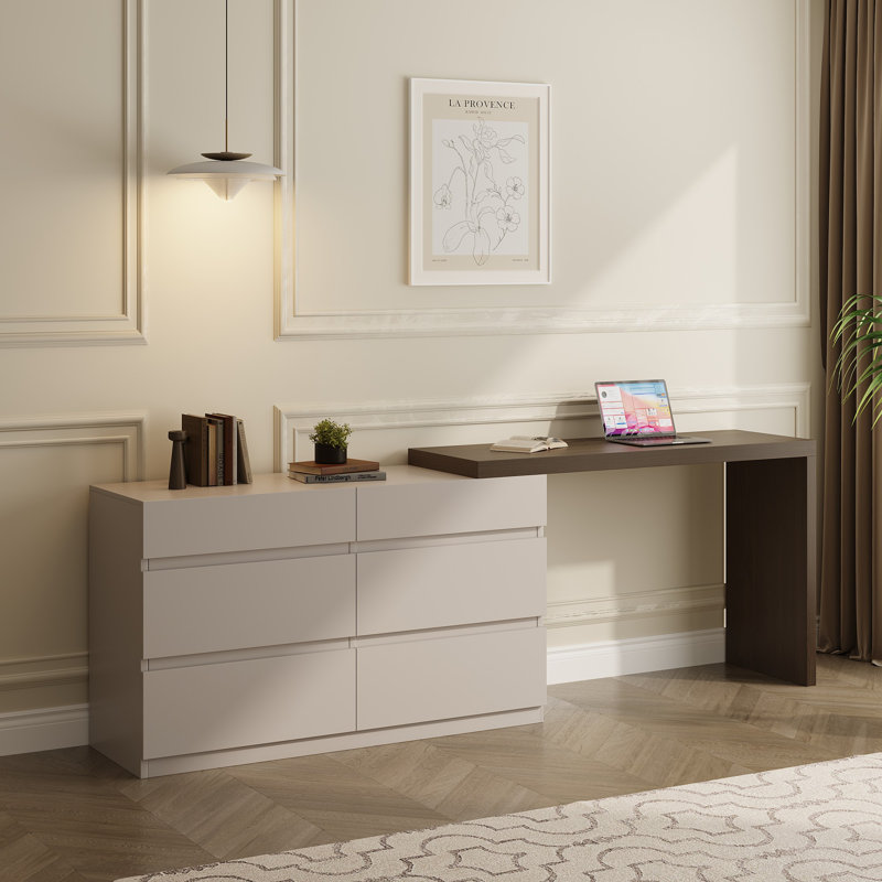 Ivy Bronx Result Modern Home Office Expandable Dresser Desk | Wayfair