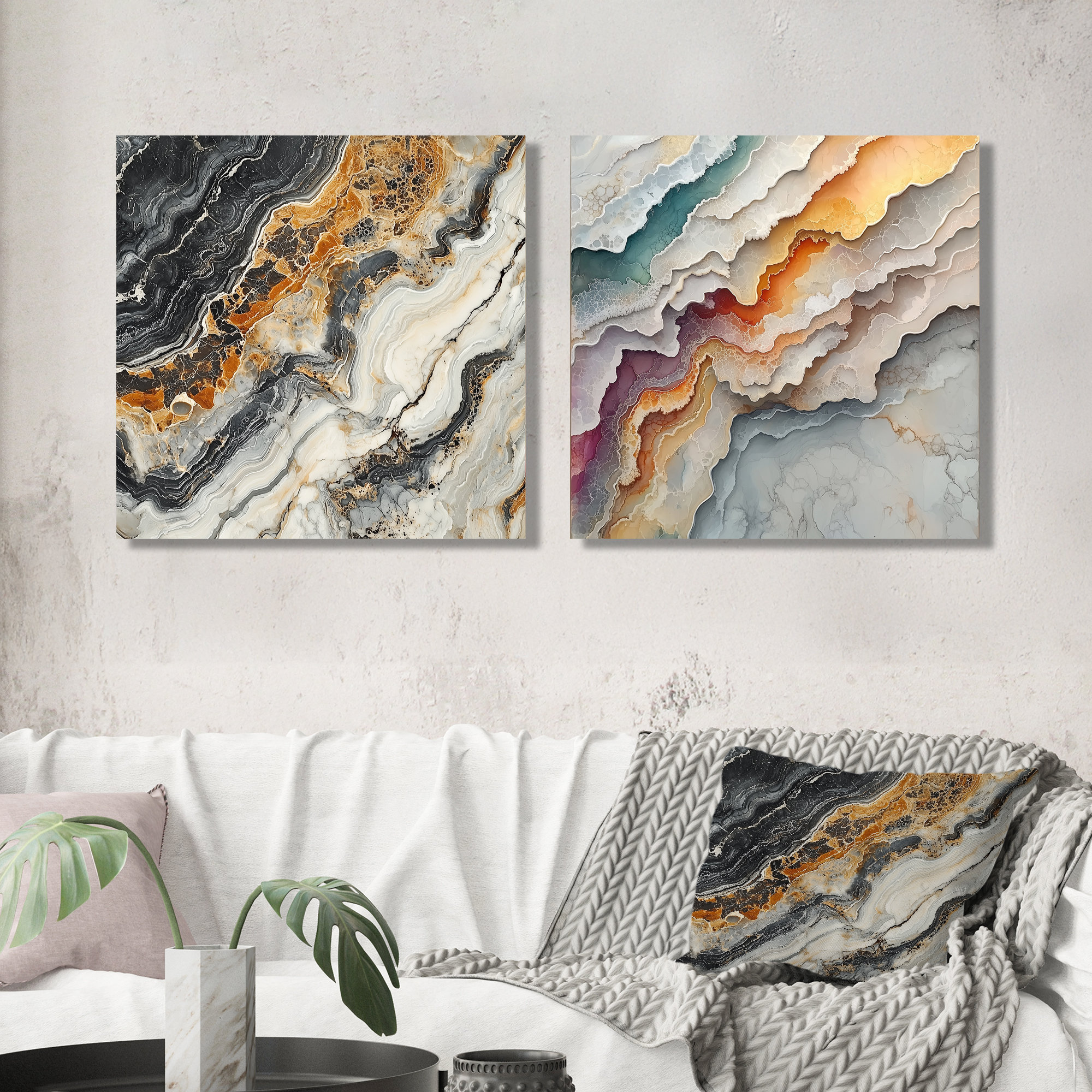 Ivy Bronx Eternal Marble Balance In Earth Tones I - Marble Wall Decor ...