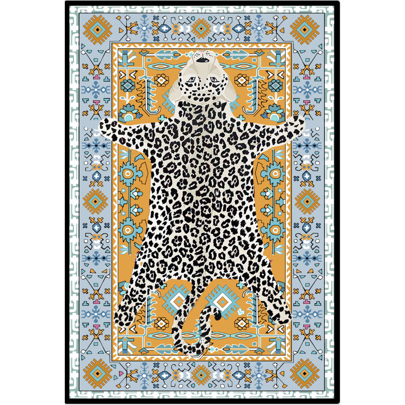 Bungalow Rose Yellow Multi-Colored Vintage Look Leopard Rug | Wayfair