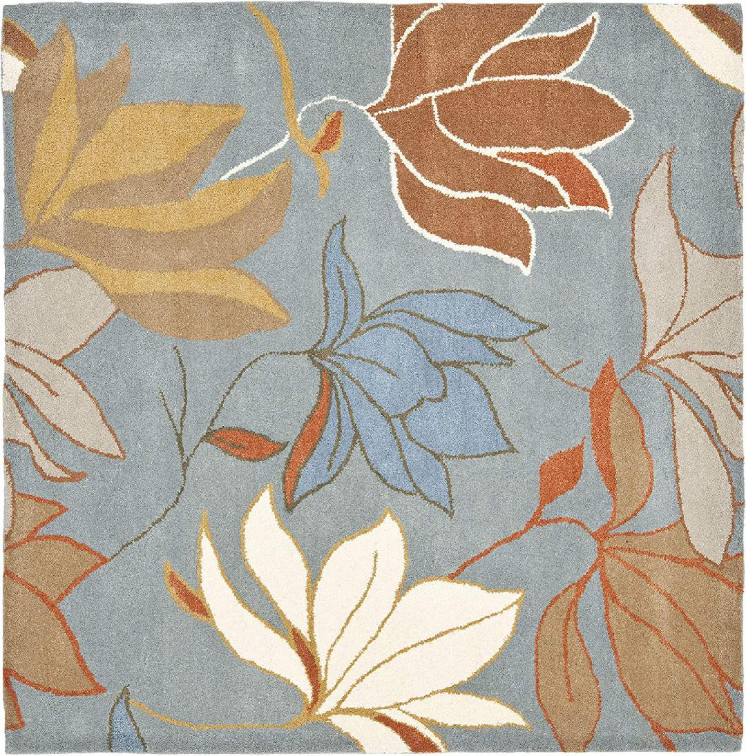 Winston Porter Dylin Floral Hand Braided Wool Area Rug in Blue/Gray ...