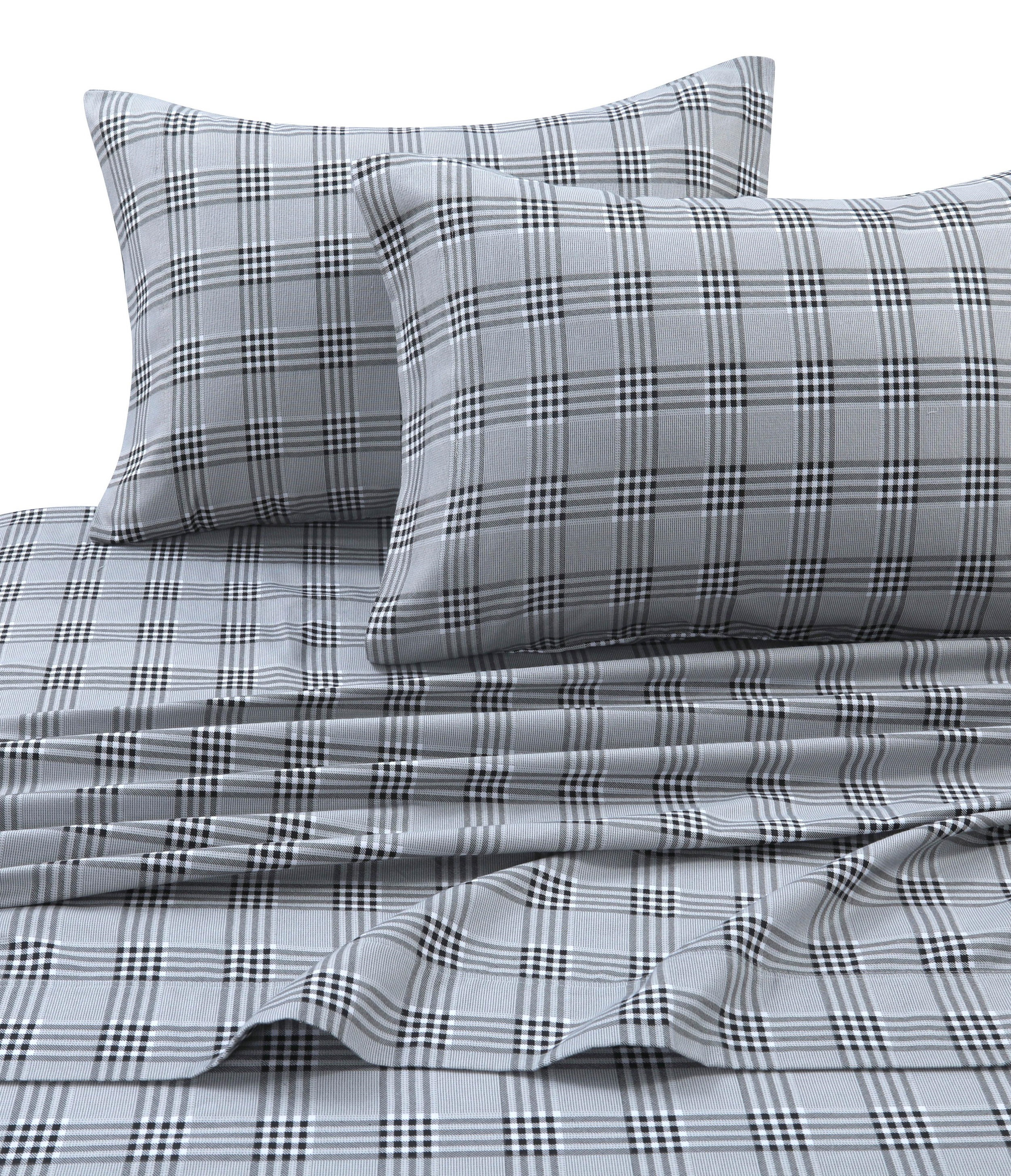 Tribeca Living Cozy Plaid 100% Cotton Flannel Sheet Set & Reviews | Wayfair