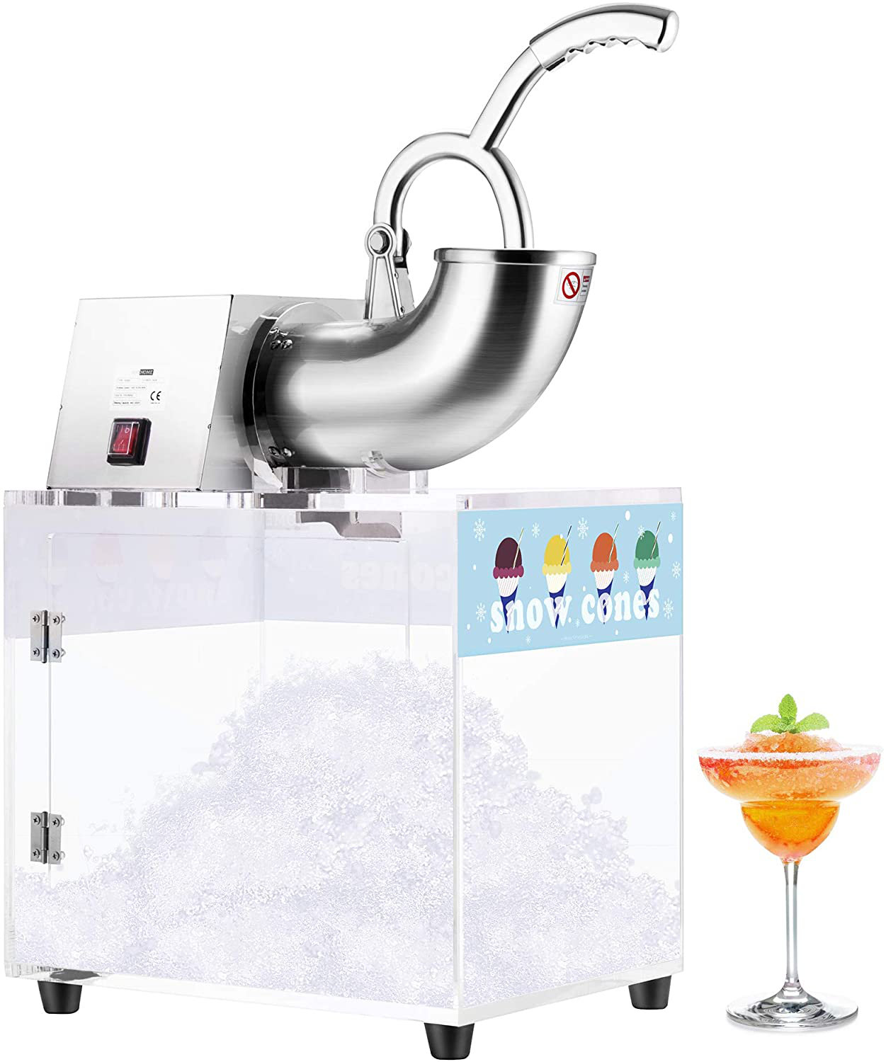 VIVOHOME Electric Stainless Steel Dual Blades Snow Cone Maker Machine ...