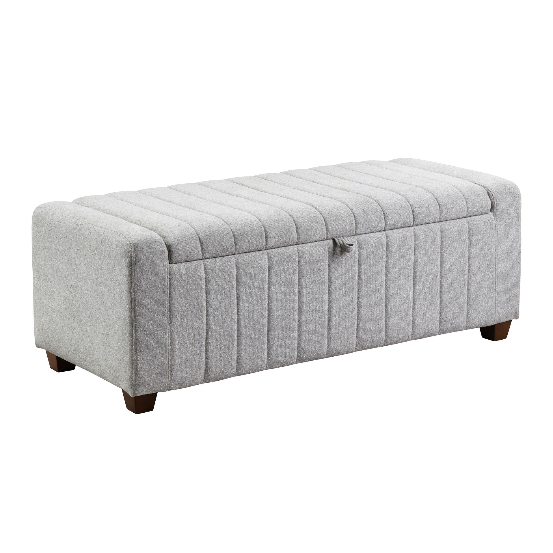 Red Barrel Studio® Plywood Bench With Gray Boucle Upholstery And ...