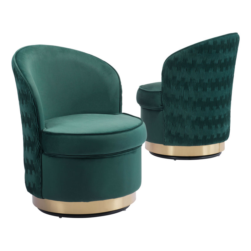 Mercer41 Zelda Velvet Barrel Chair & Reviews | Wayfair