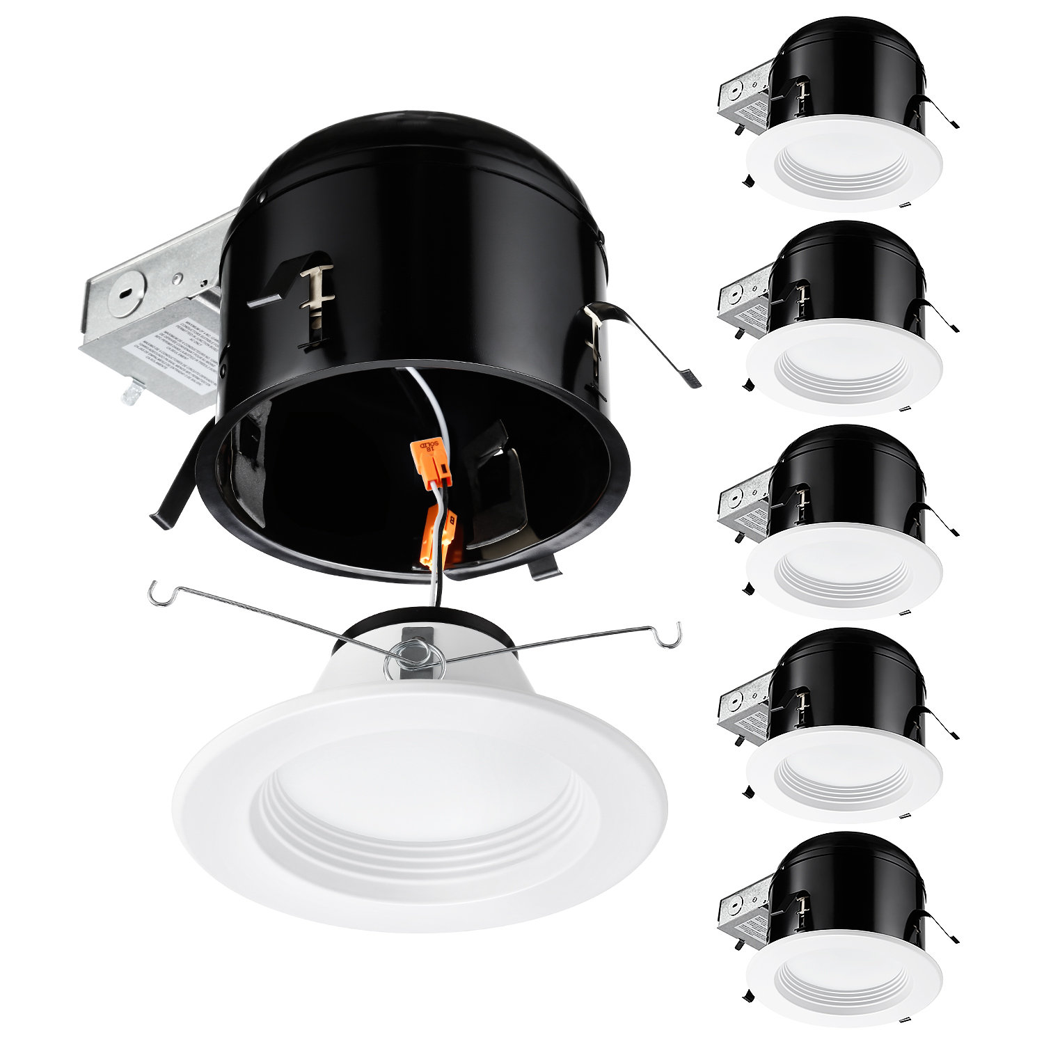 TORCHSTAR 6" LED Remodel IC Baffle Recessed Downlight 5000K Daylight ...