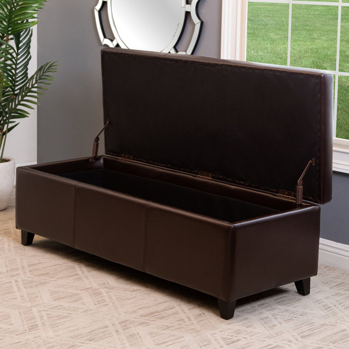 Three Posts™ Faux Leather Storage Ottoman & Reviews | Wayfair