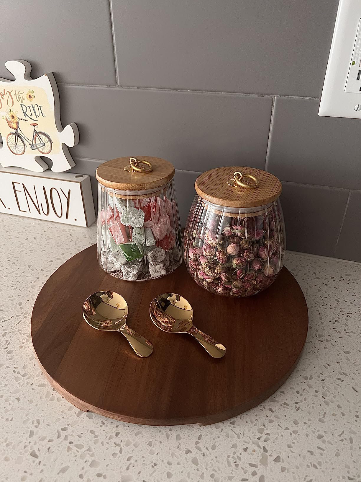 August Grove® Glass Storage Coffee Container Glass Coffee Nuts Canister ...